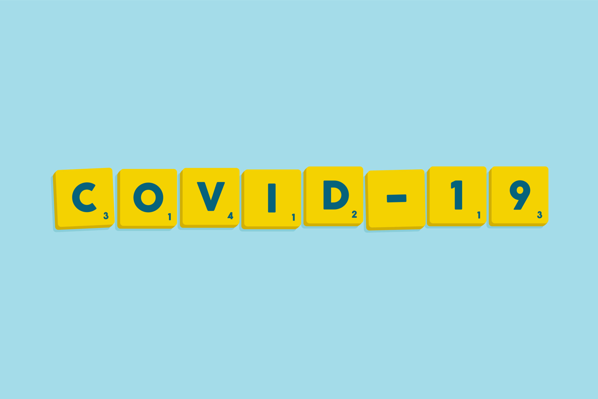Words CORONA VIRUS on vector alphabet tiles over a blue background ... Words CORONA VIRUS on vector alphabet tiles over a blue background ...
