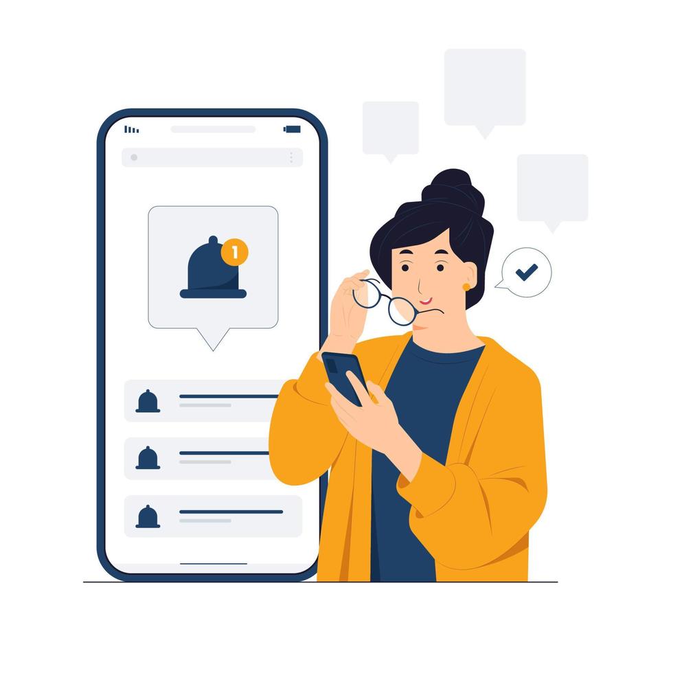 Reminder push notification phone concept illustration 20403826 Vector ...