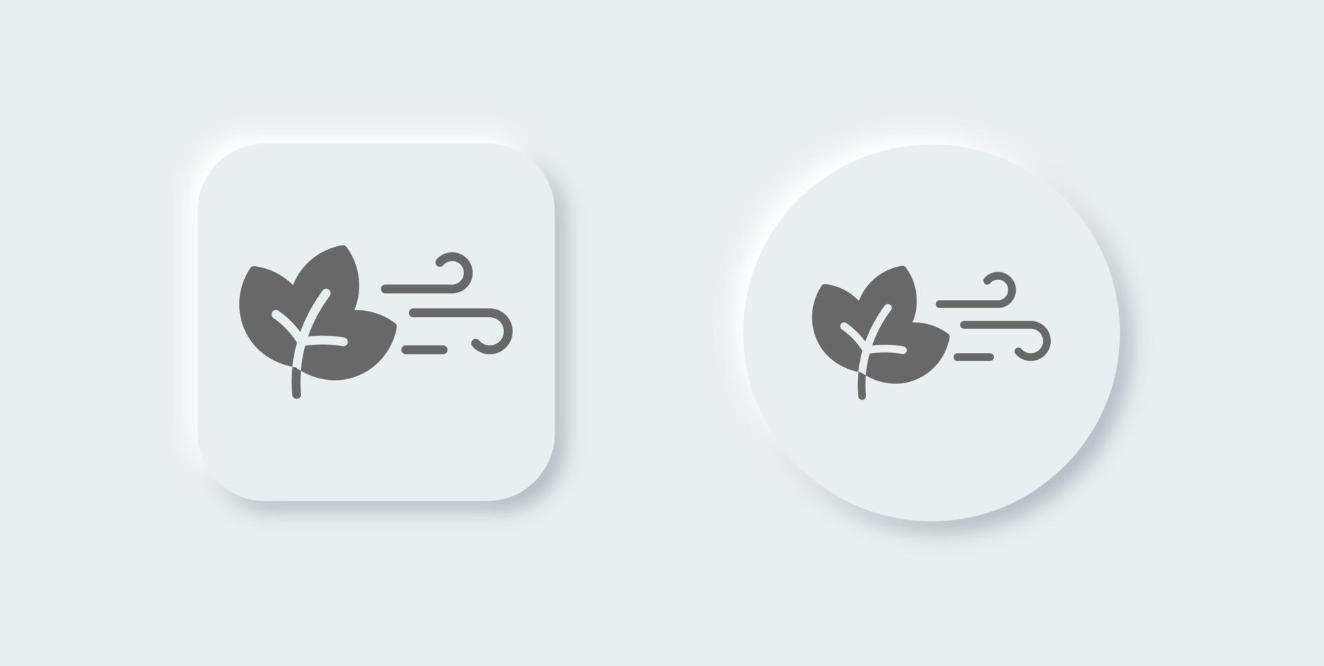 Autumn Solid Icon In Neomorphic Design Style Season Signs Vector