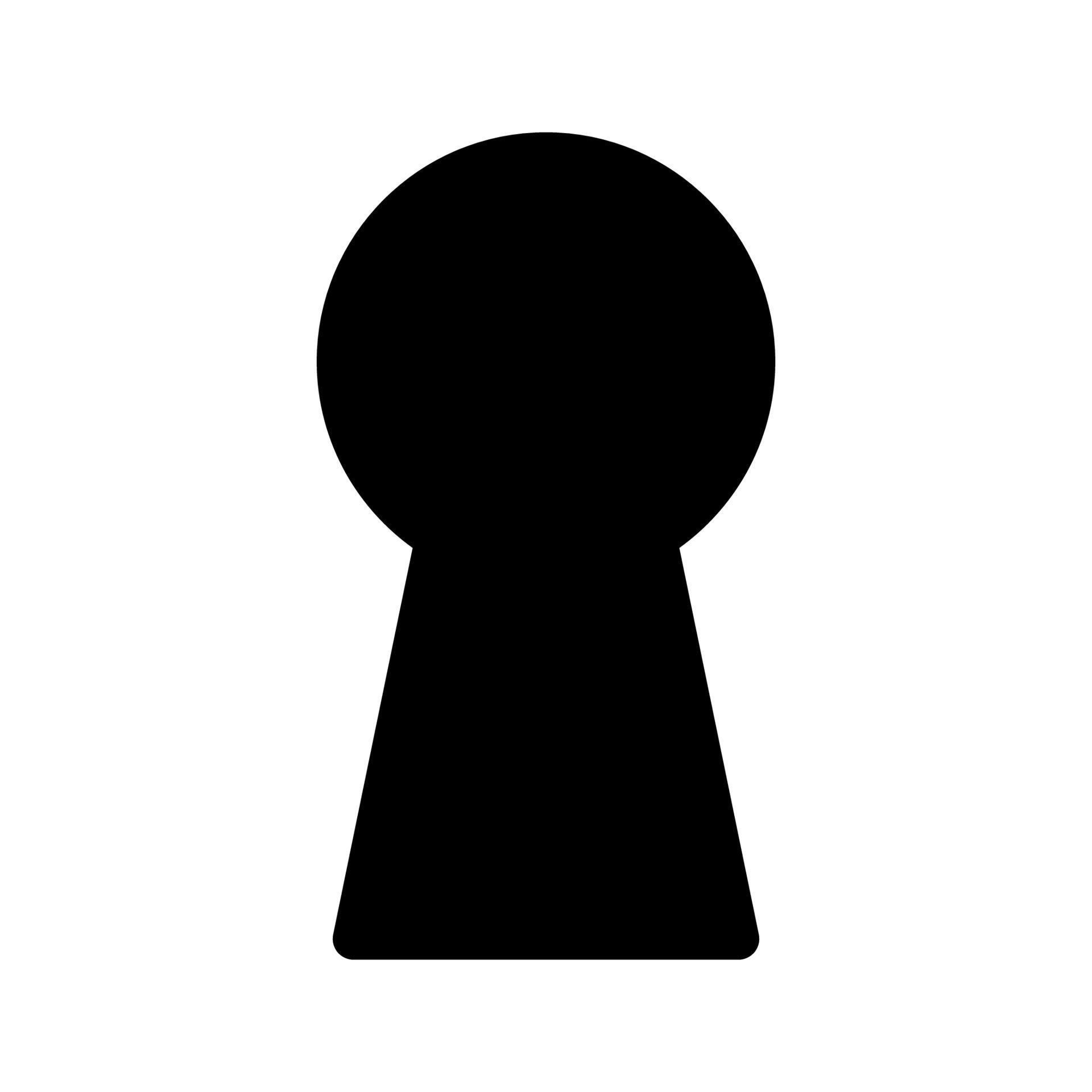 Key hole icon line isolated on white background. Black flat thin icon on modern outline style ...