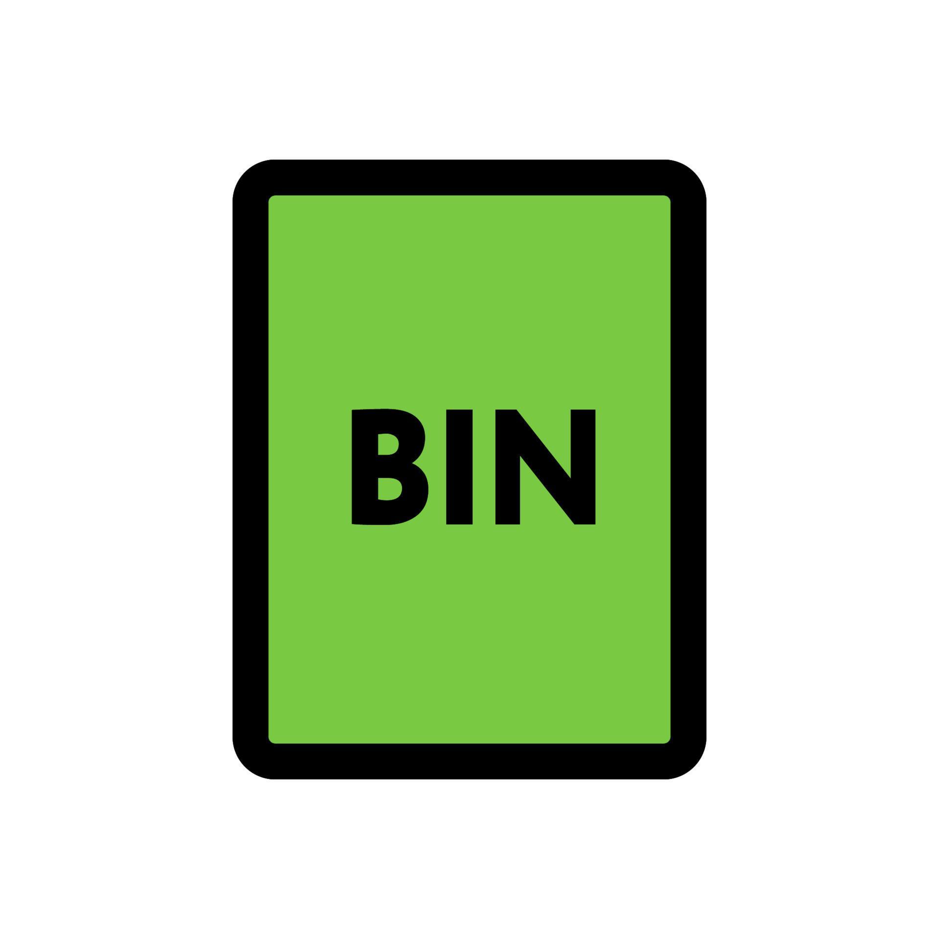 BIN file icon line isolated on white background. Black flat thin icon ...