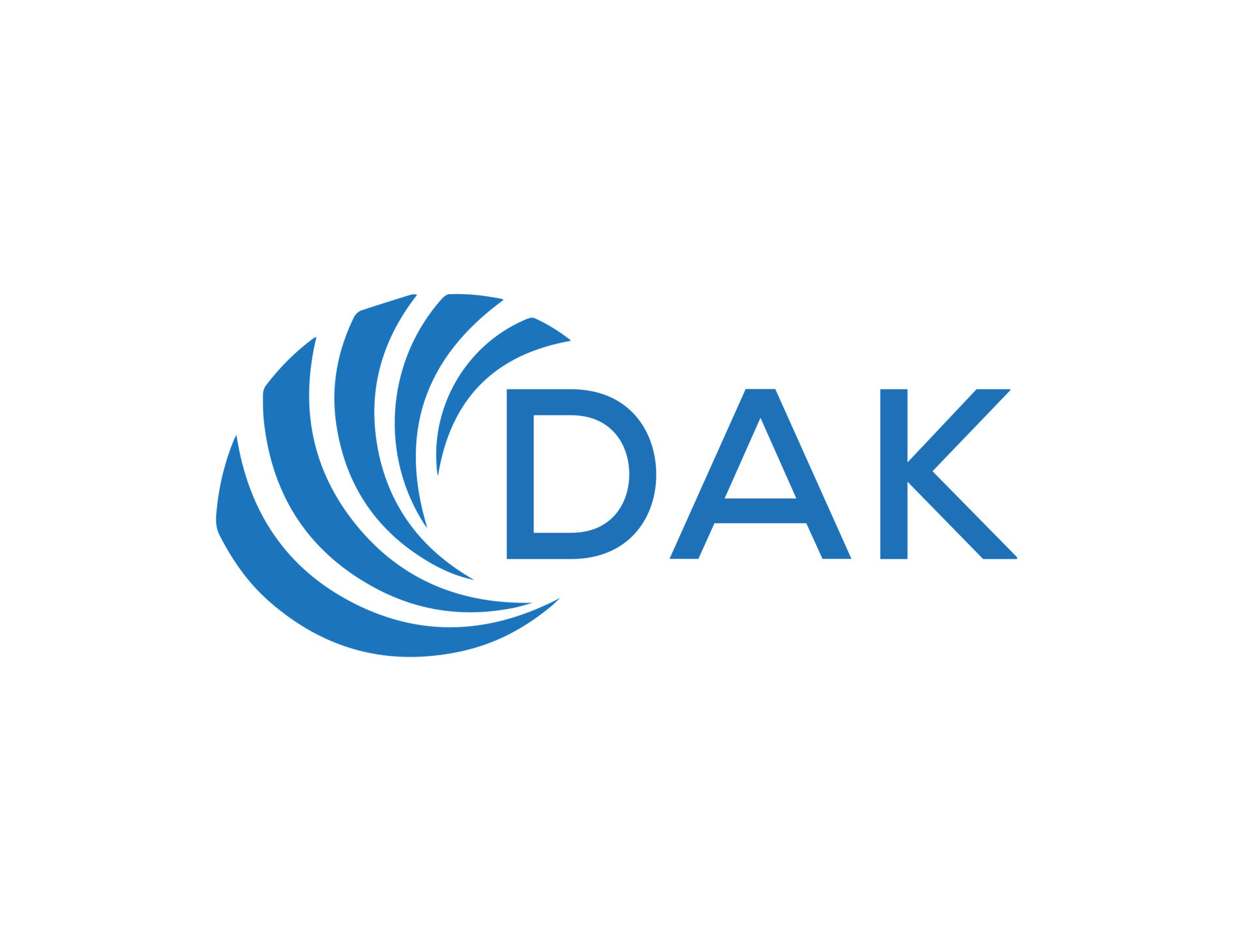 Dak letra logo diseño en blanco antecedentes. Dak creativo circulo ...