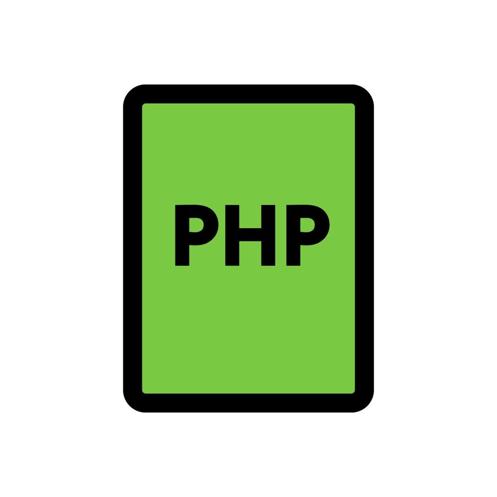 línea de icono de archivo php aislada sobre fondo blanco. icono negro plano y delgado en el ...