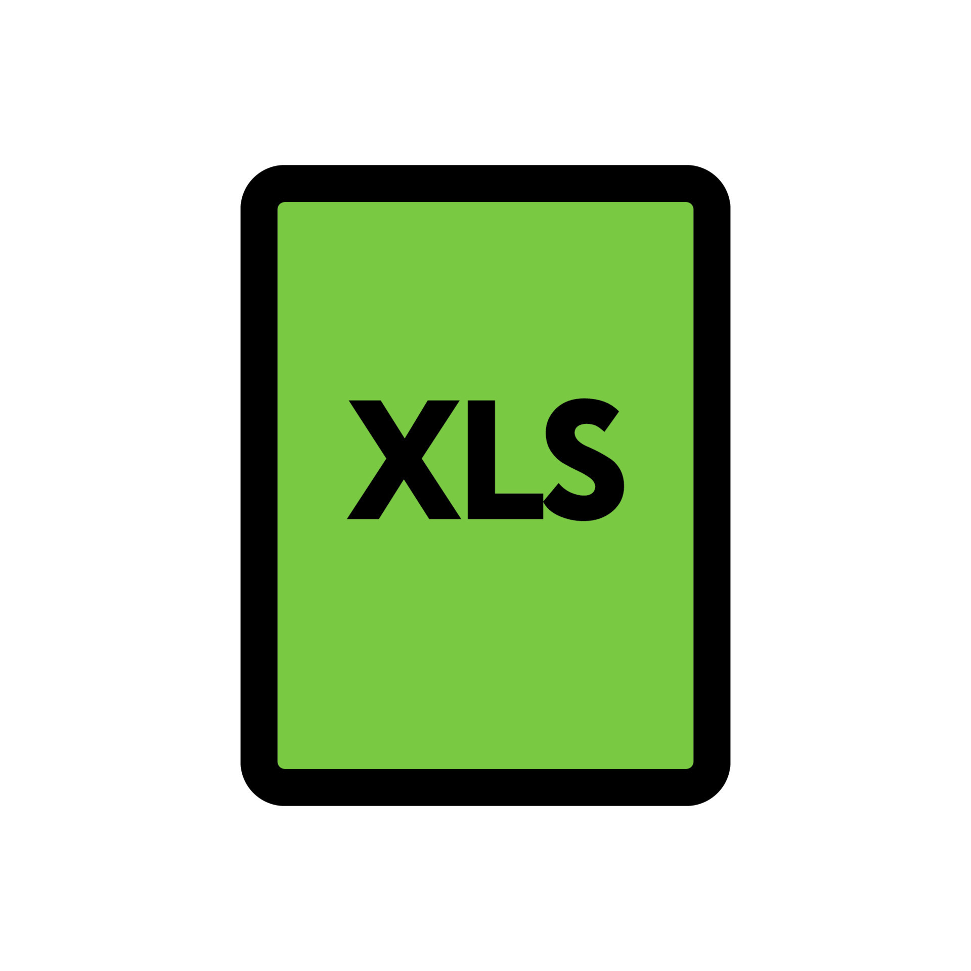 Xls File Icon Line Isolated On White Background Black Flat Thin Icon On Modern Outline Style
