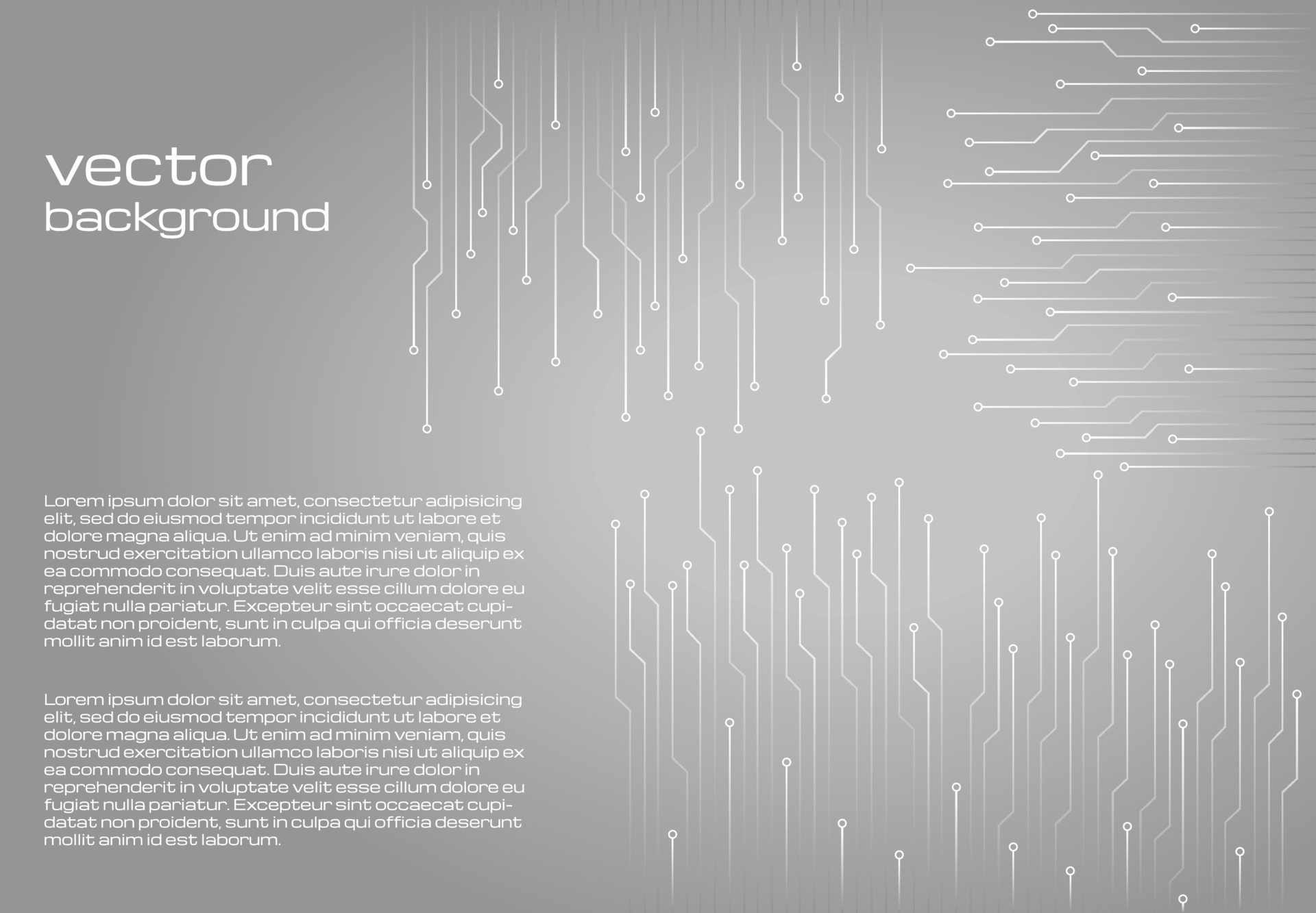 Abstract Technological Gray Background With Elements Of The Microchip