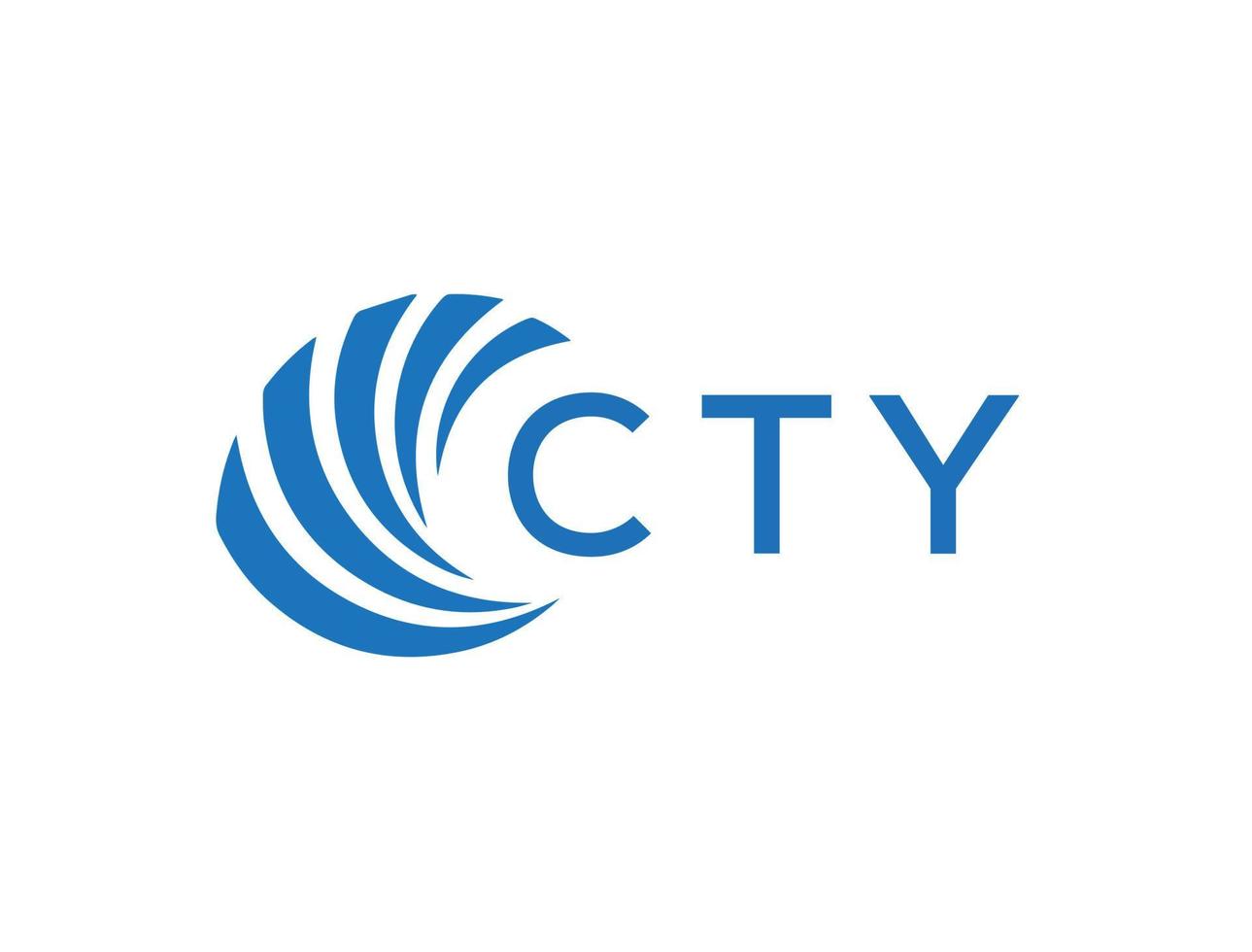 Cty Letter Logo Design On White Background Cty Creative Circle Letter
