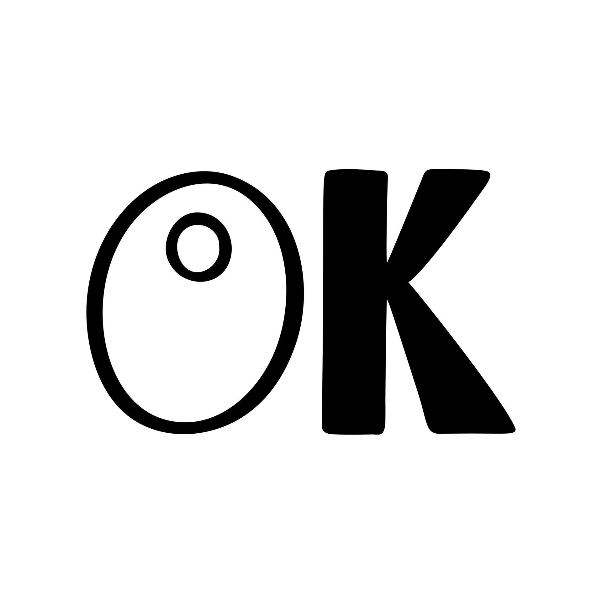 OK word hand written lettering vector illustration for greeting cards, tags, poster, wall art ...