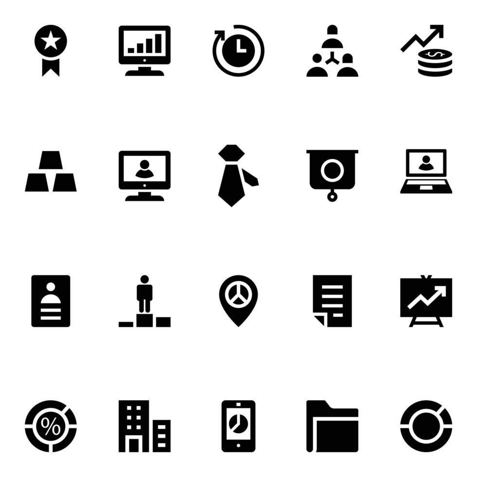 Glyph icons for business. 20409929 Vector Art at Vecteezy