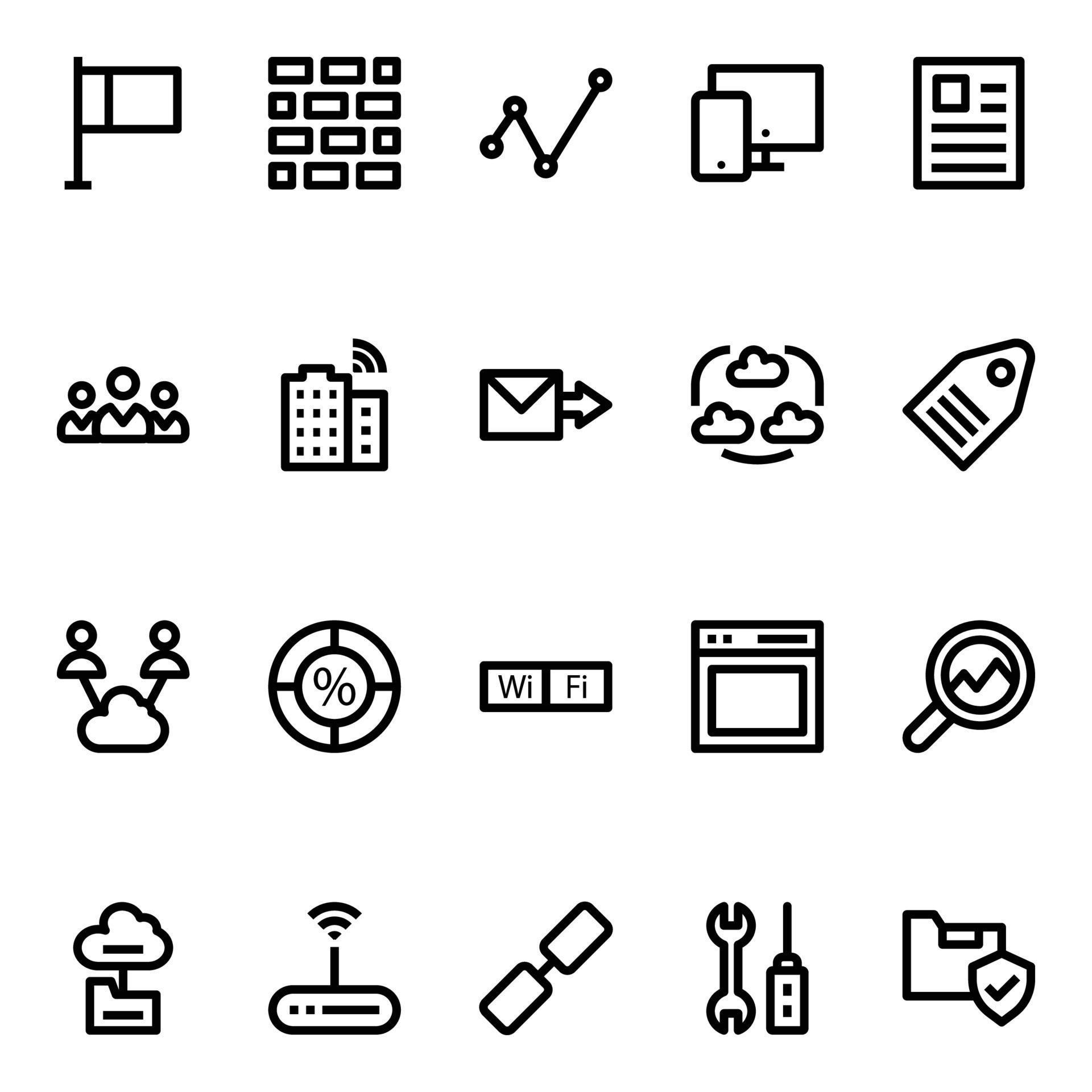 Outline icons for data analytics. 20410002 Vector Art at Vecteezy