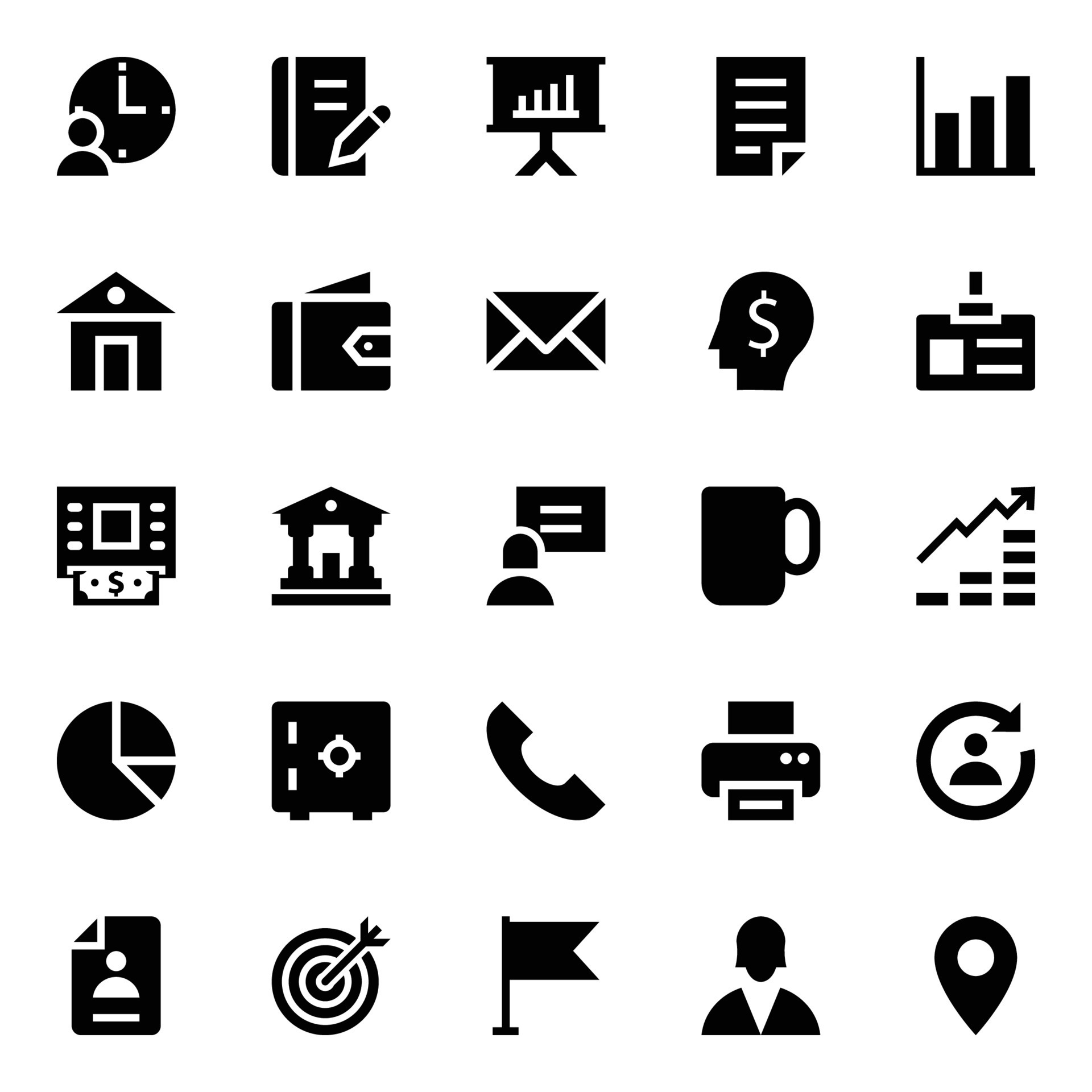 Glyph icons for business. 20410105 Vector Art at Vecteezy