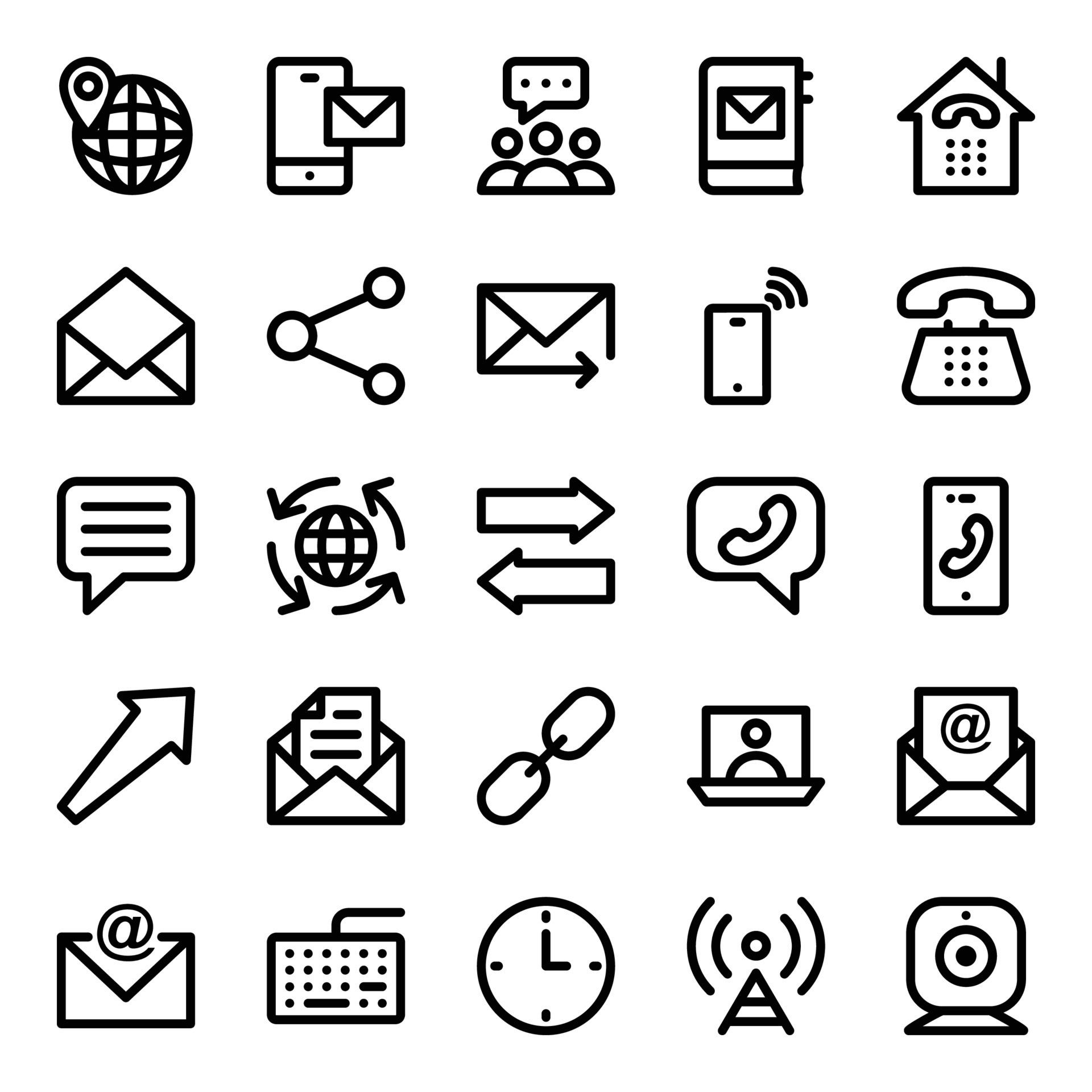Outline Icons For Contact Us 20410554 Vector Art At Vecteezy outline-icons-for-contact-us-20410554-vector-art-at-vecteezy