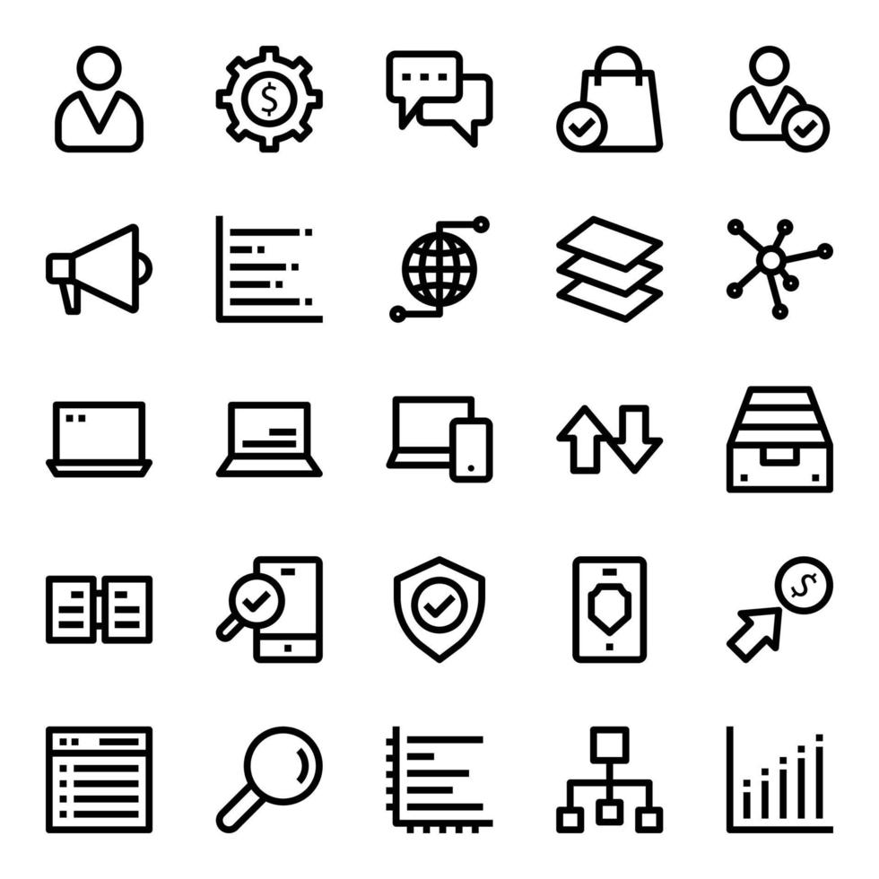 Outline icons for data analytics. 20410570 Vector Art at Vecteezy