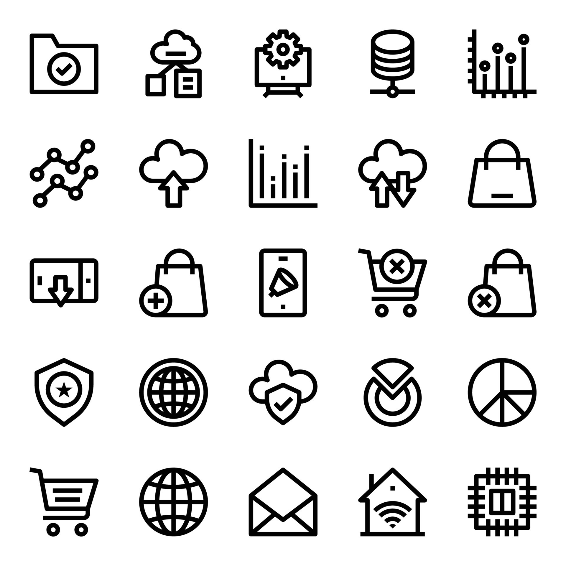 Outline icons for data analytics. 20410574 Vector Art at Vecteezy