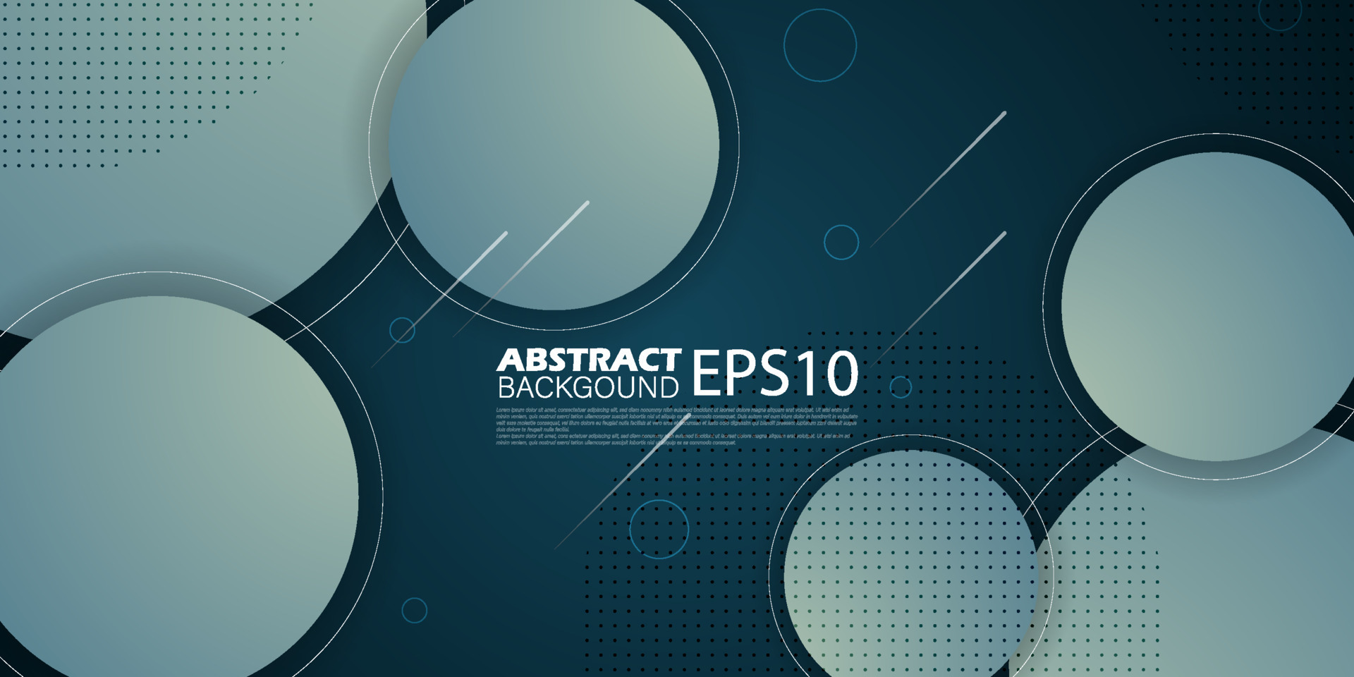 Abstract Dark Green Gradient Illustration Background With 3d Look And Simple Circle Pattern