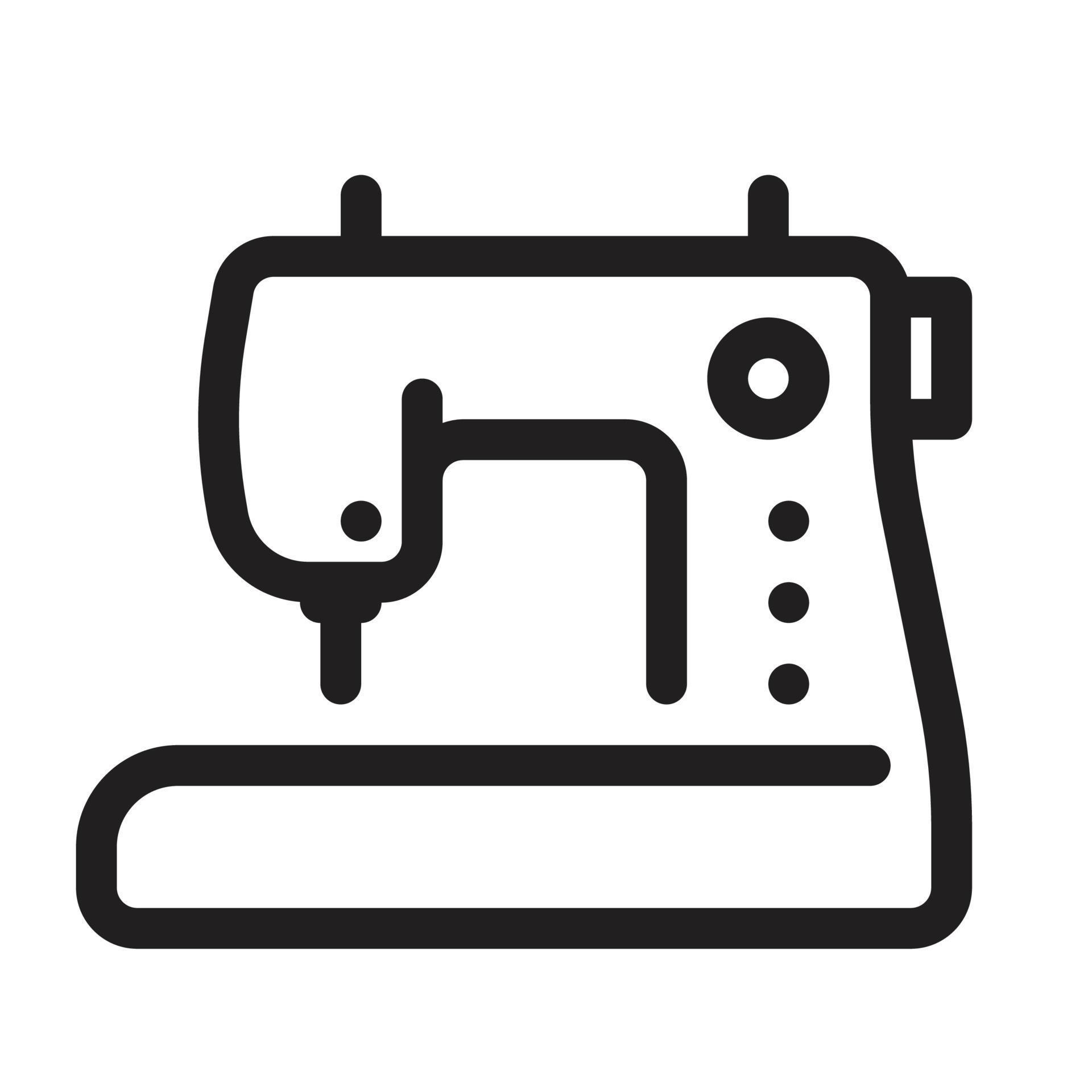 Sewing Machine Icon Vector Perfect Black Pictogram Illustration