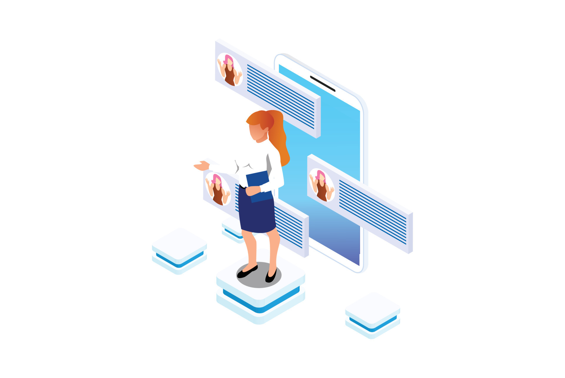 Modern isometric Web page design template for 24-7 call center support ... Modern isometric Web page design template for 24-7 call center support ...