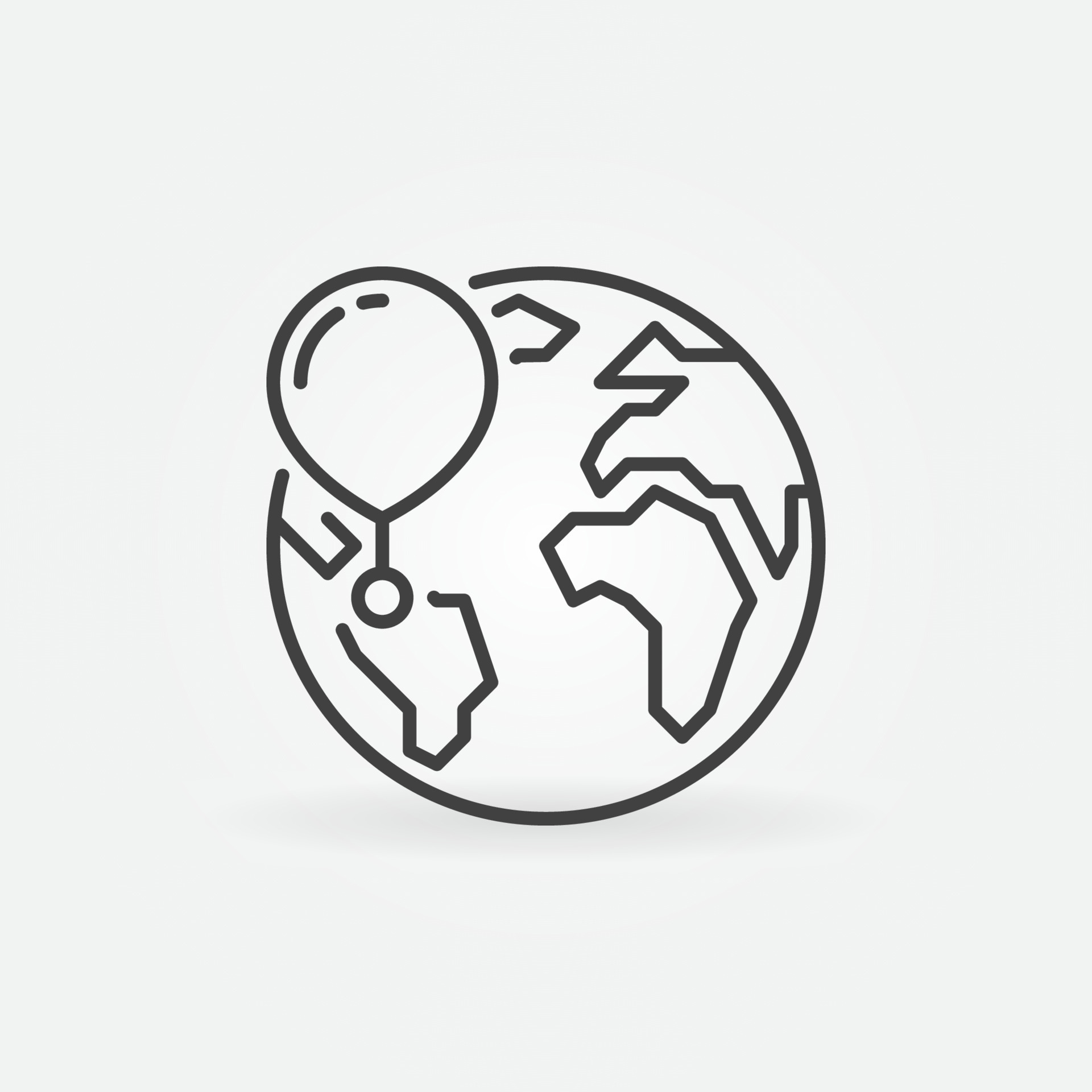 Earth and Radiosonde vector Weather Balloon concept linear icon ... Earth and Radiosonde vector Weather Balloon concept linear icon ...