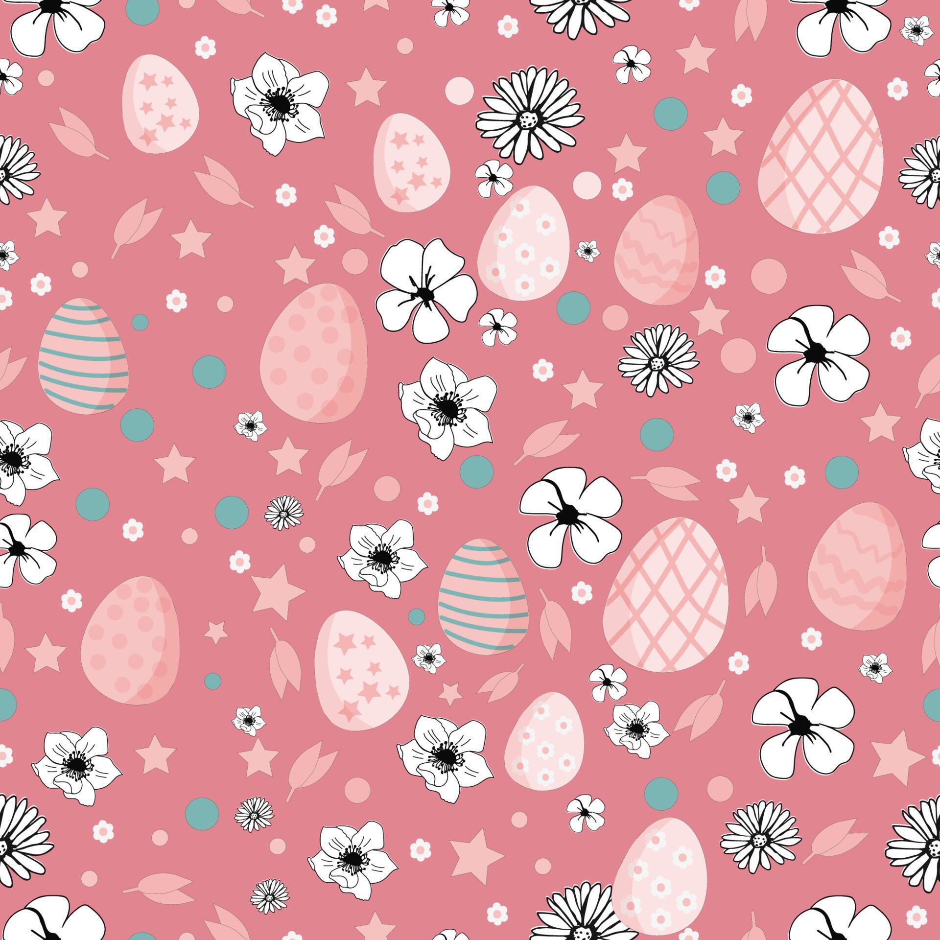 Flat easter flower pattern 20416553 Vector Art at Vecteezy