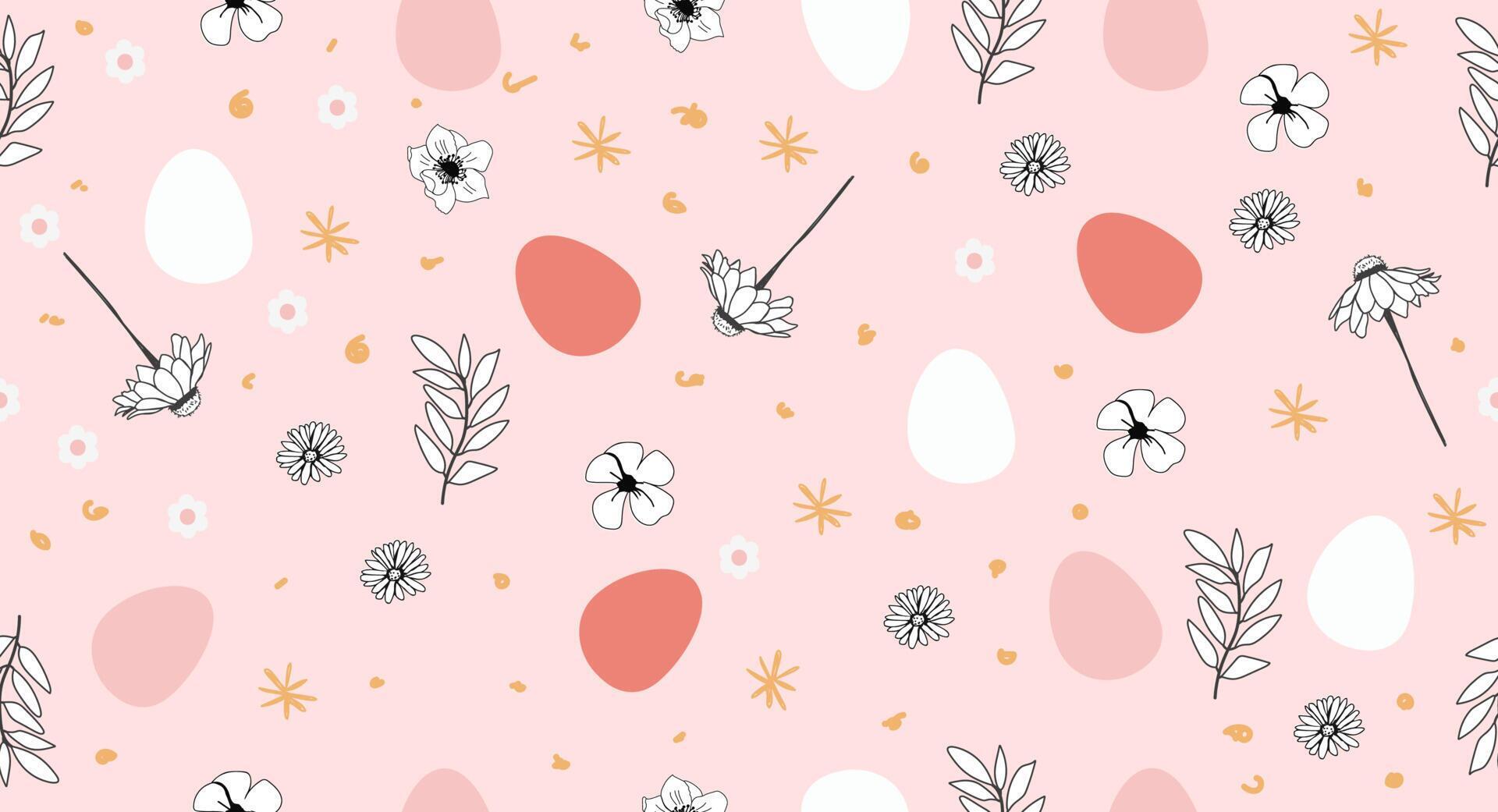 Flat easter flower pattern 20416555 Vector Art at Vecteezy