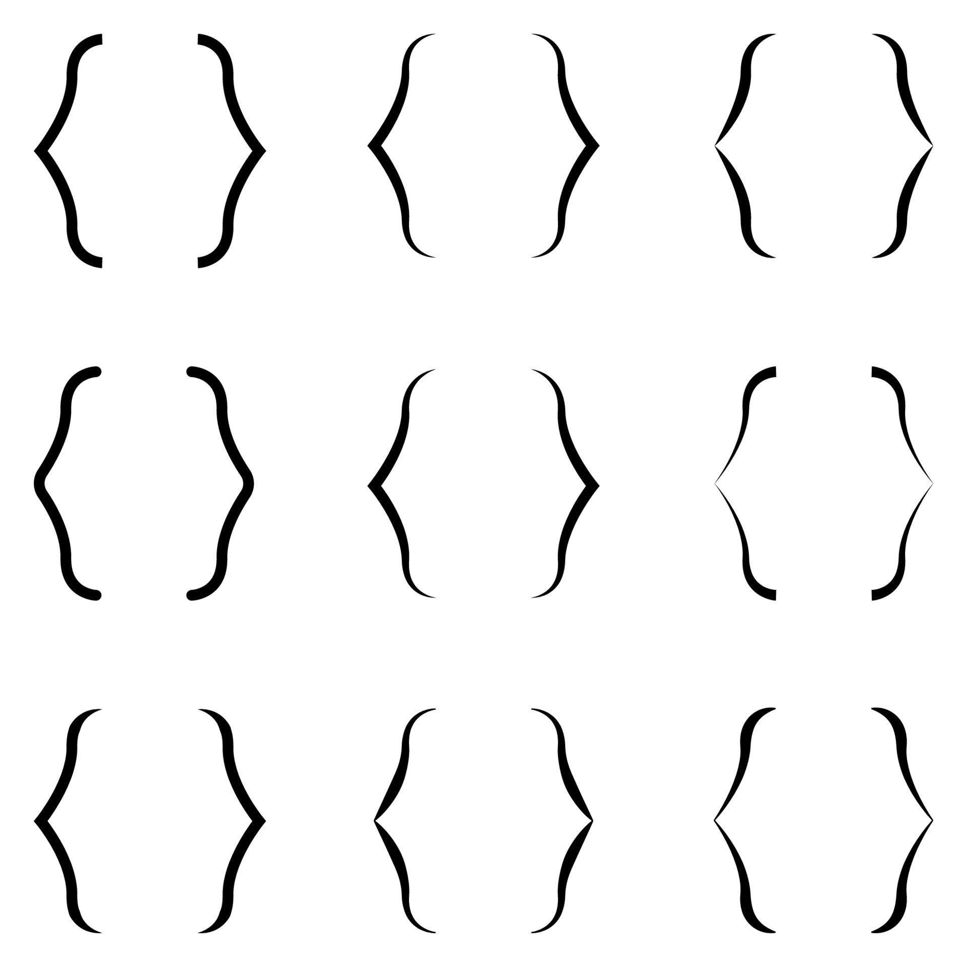 Bracket text set original vector collection. Curly braces, square and ...