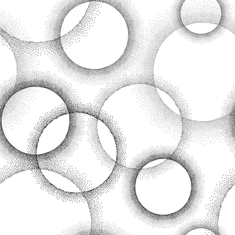 Abstract geometric seamless pattern with textured dotted bubbles ...