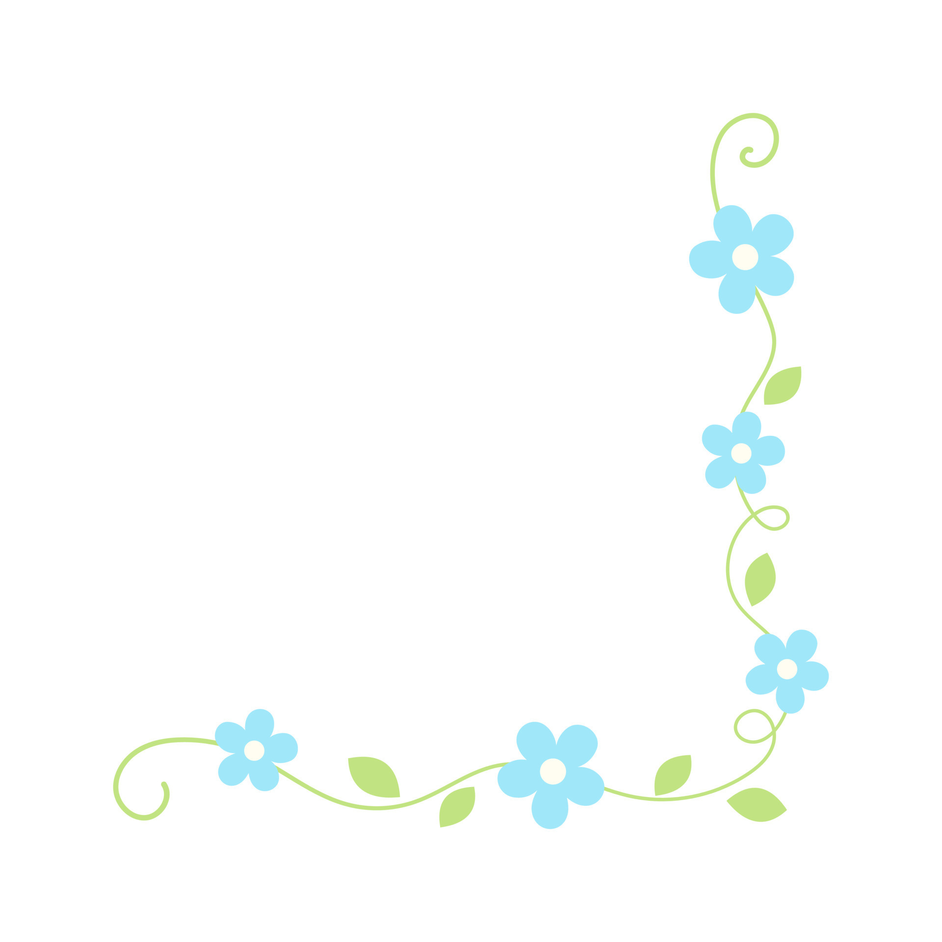 Flower Corner Frame Vector Design Hand Drawn Floral Corner Borders