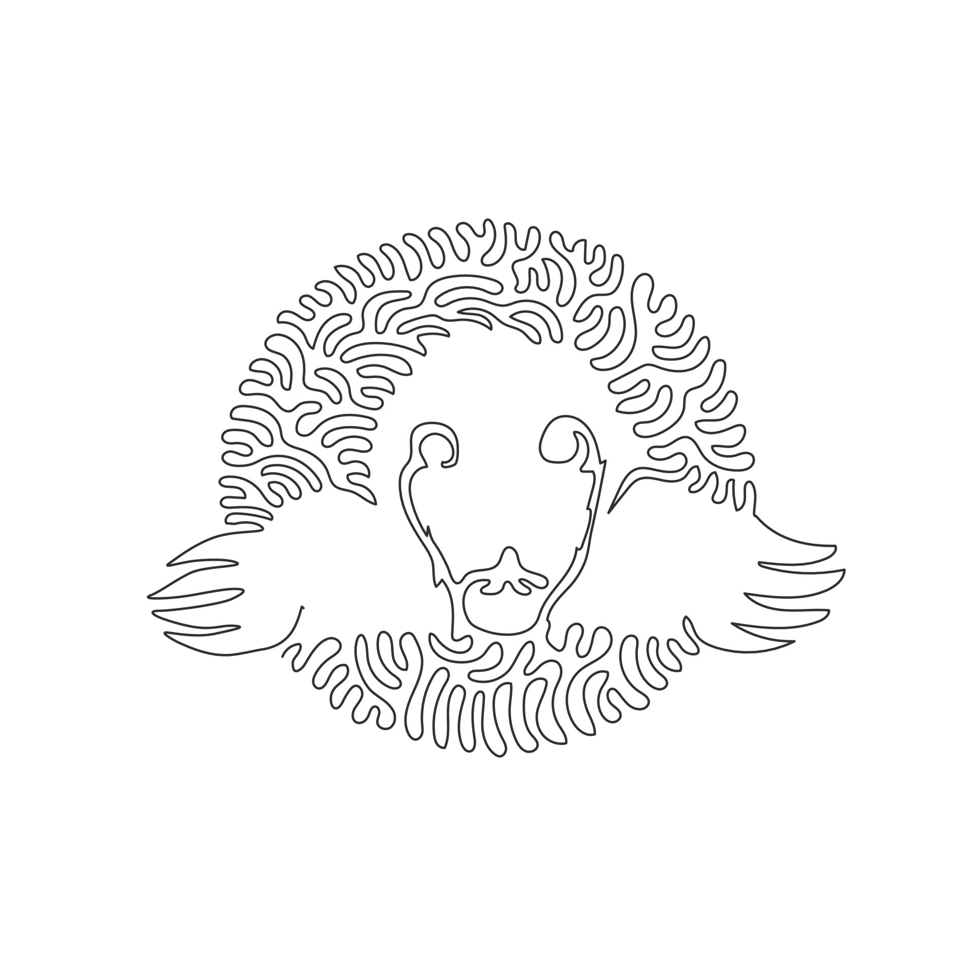 Single One Curly Line Drawing Of Cute Moles Abstract Art Continuous