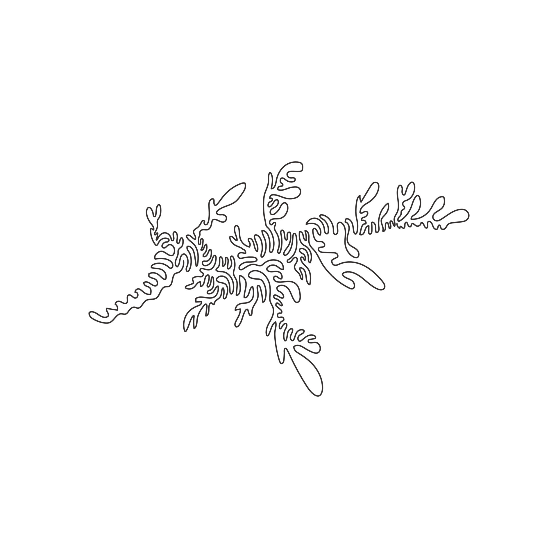 Continuous Curve One Line Drawing Of Cute Leafy Seadragon Curve Abstract Art Single Line