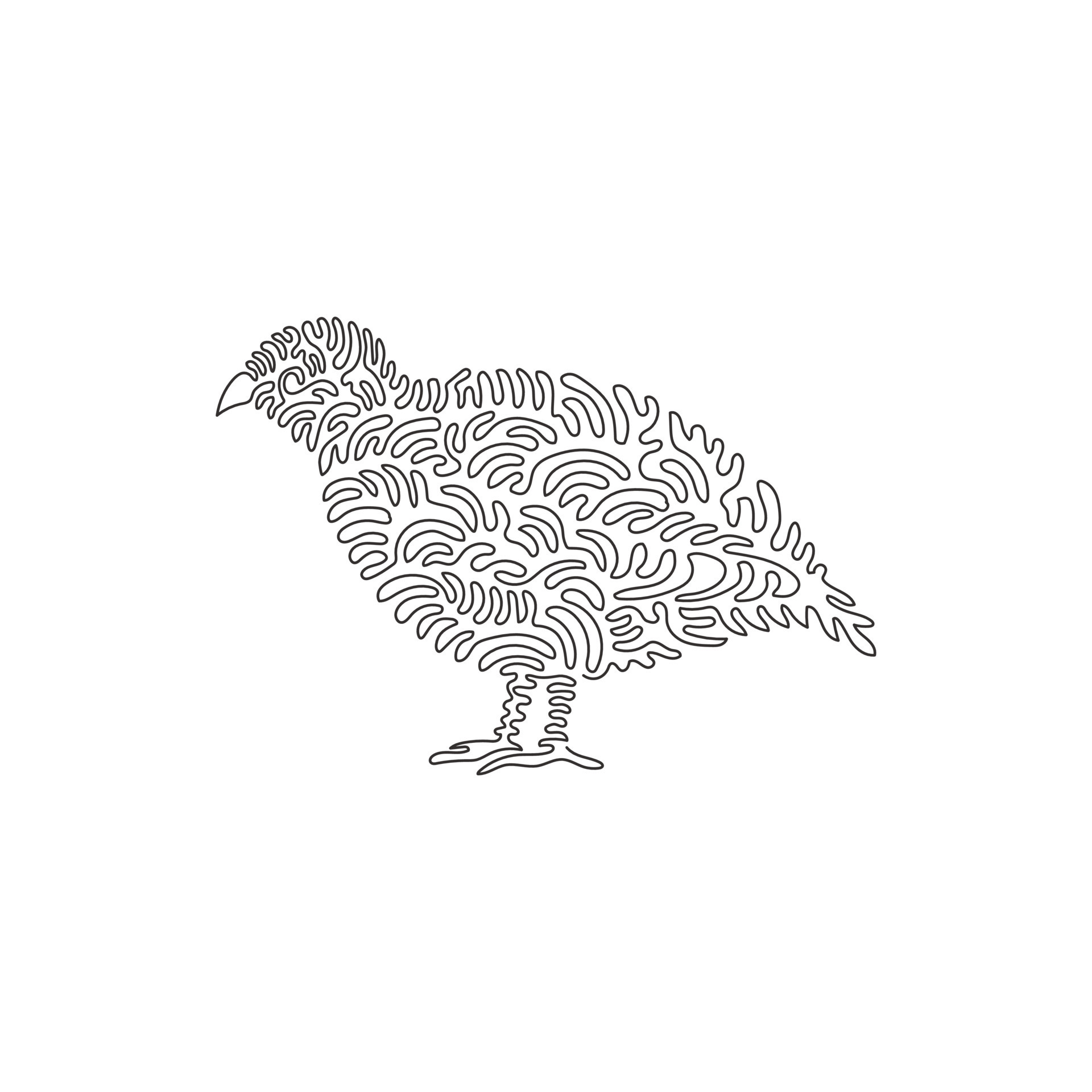 Continuous Curve One Line Drawing Of Cute Wild Quails Curve Abstract