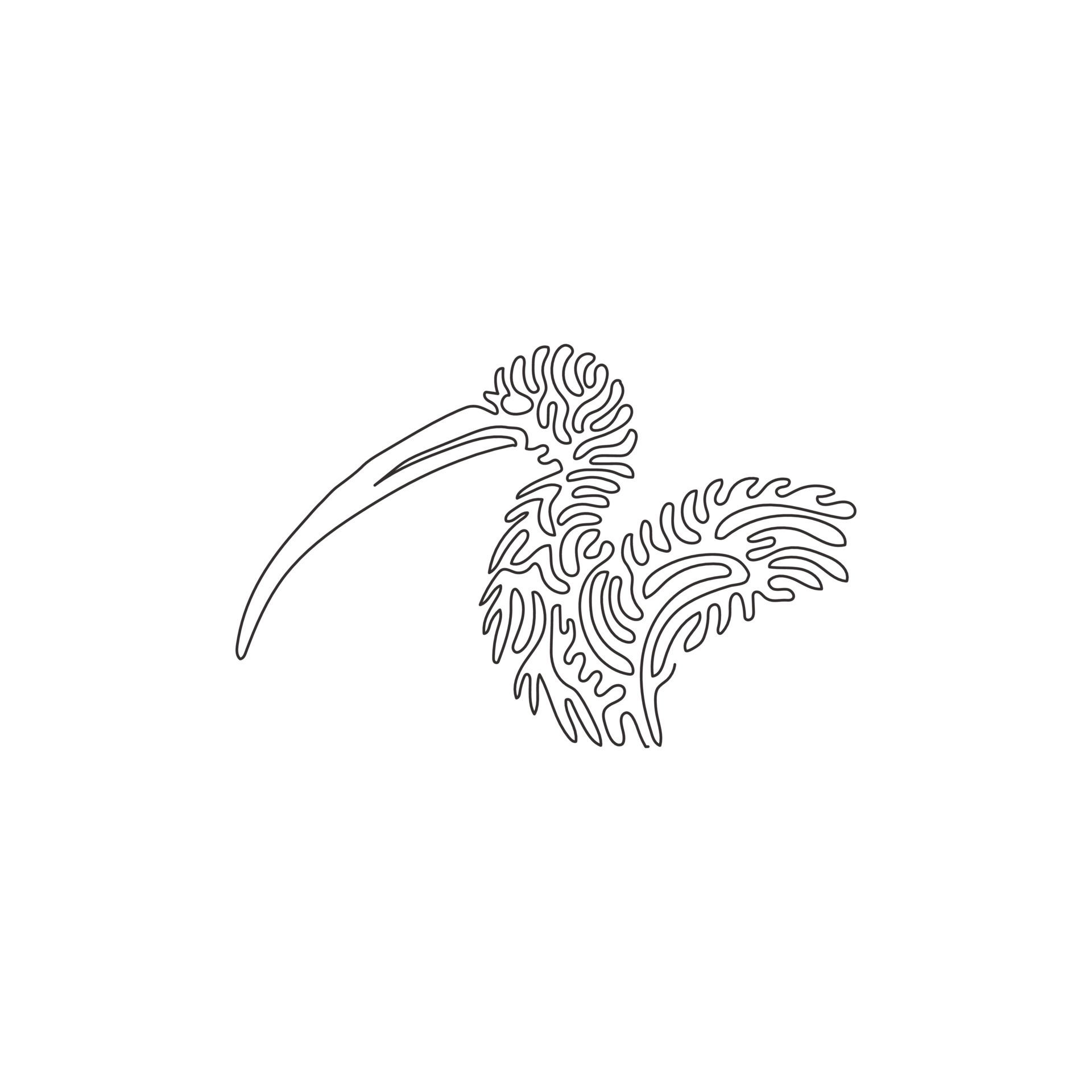 Continuous Curve One Line Drawing Of Cute Ibises Curve Abstract Art