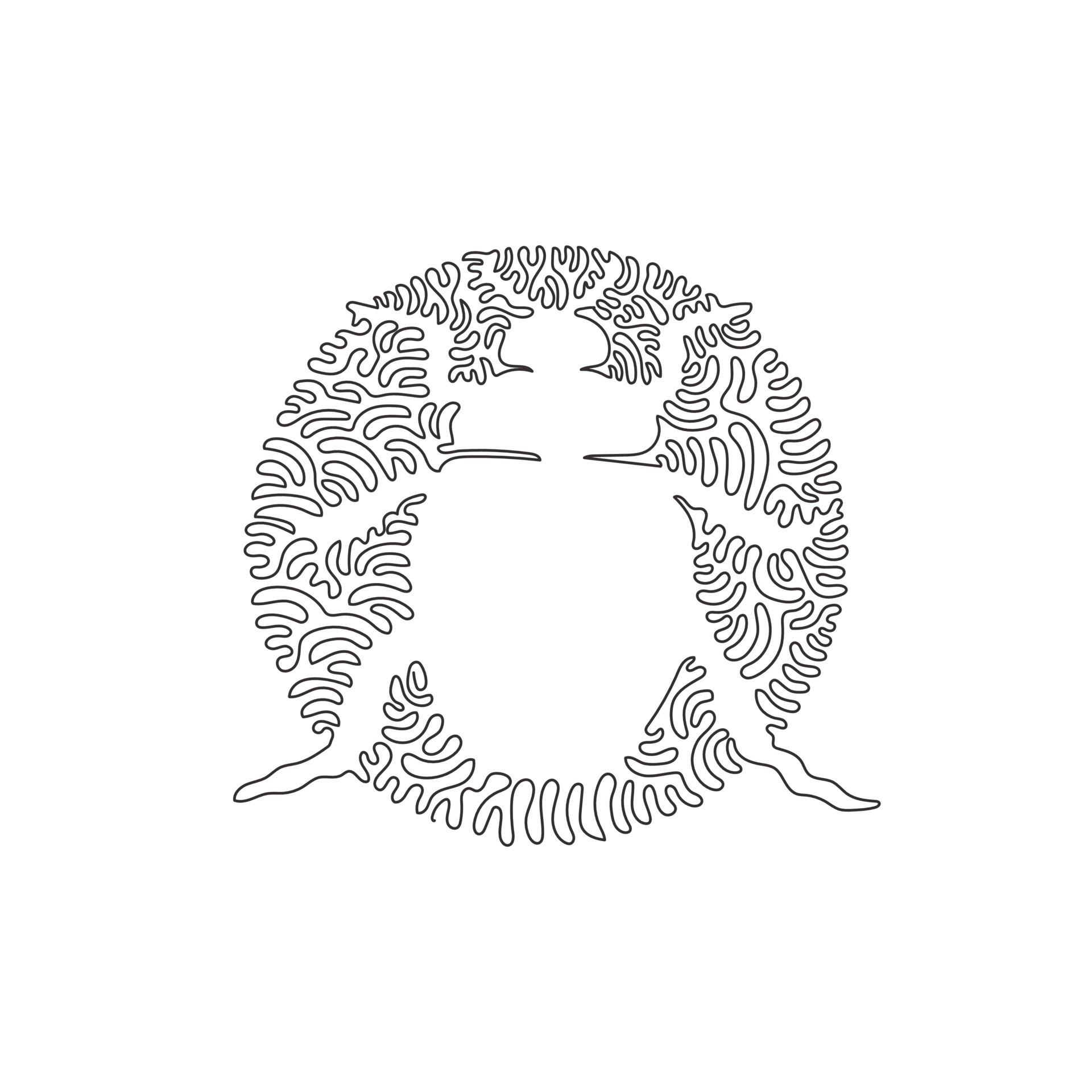 Continuous Curve One Line Drawing Of Exotic Beetle Abstract Art In Circle Single Line Editable