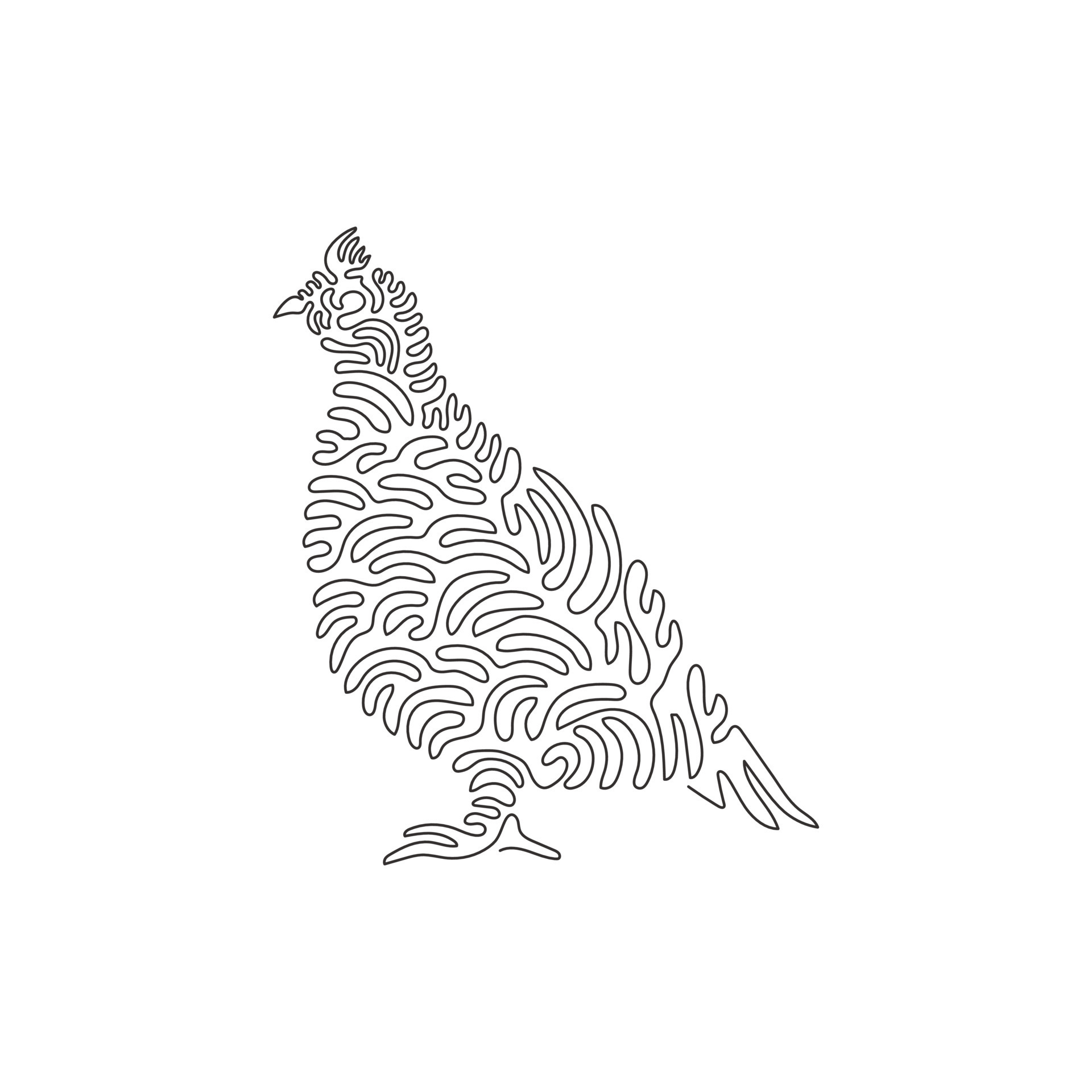 Single One Line Drawing Of Stocky Grouse Abstract Art Continuous Line Draw Graphic Design