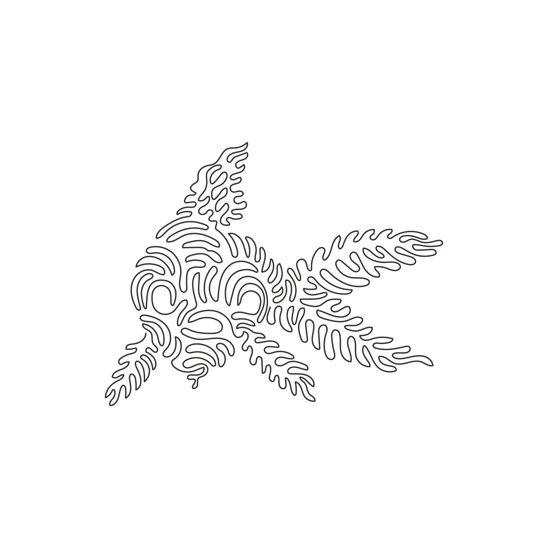 Continuous Curve One Line Drawing Of Hardy Aquatic Species Curve