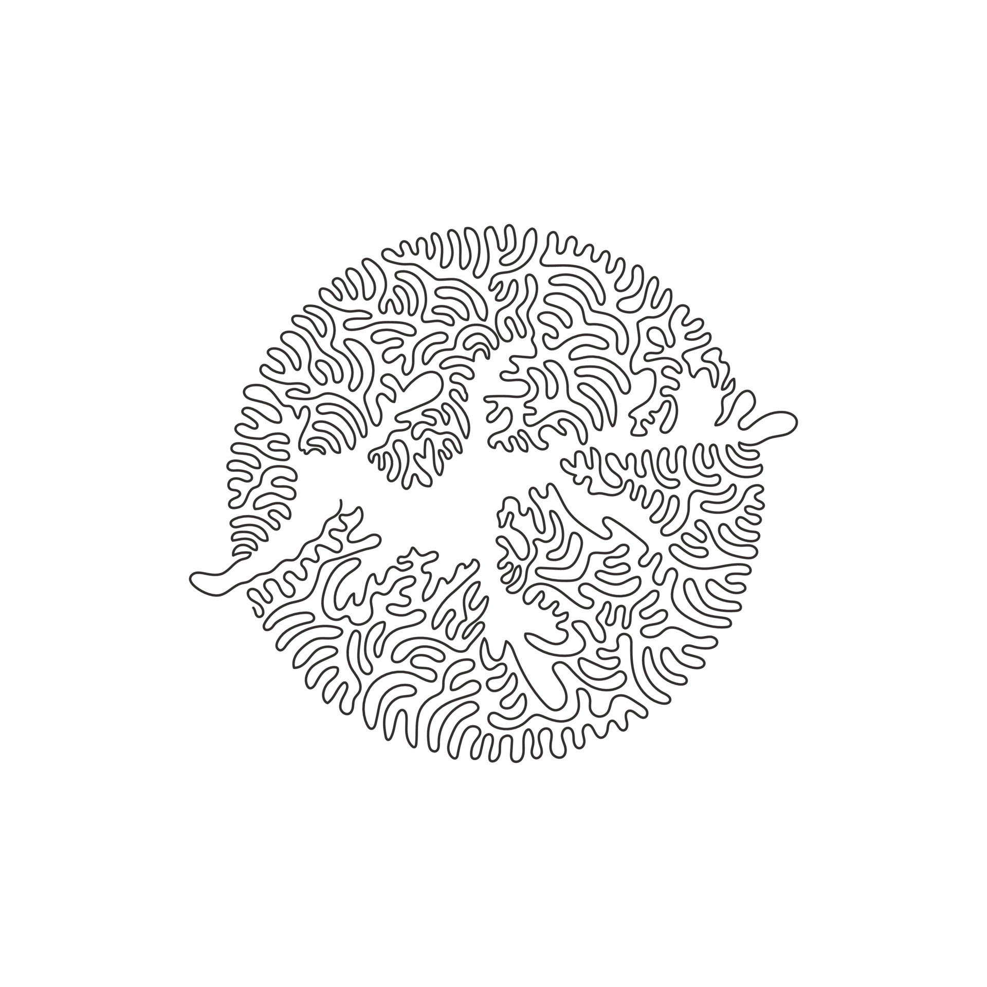 Single Curly One Line Drawing Of Beautiful Leafy Seadragon Abstract Art