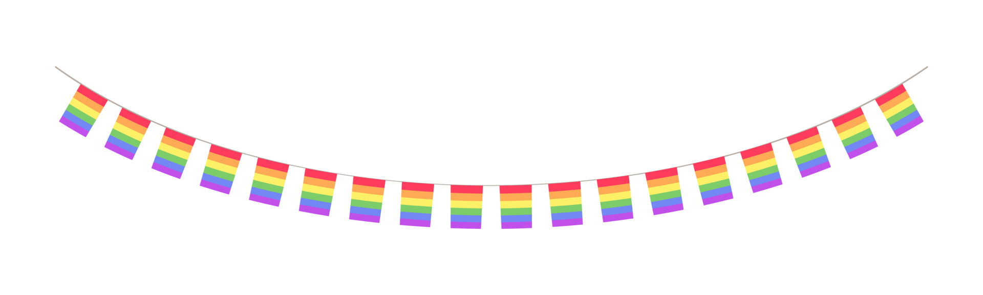 Rainbow Pennant Banner Clip Art