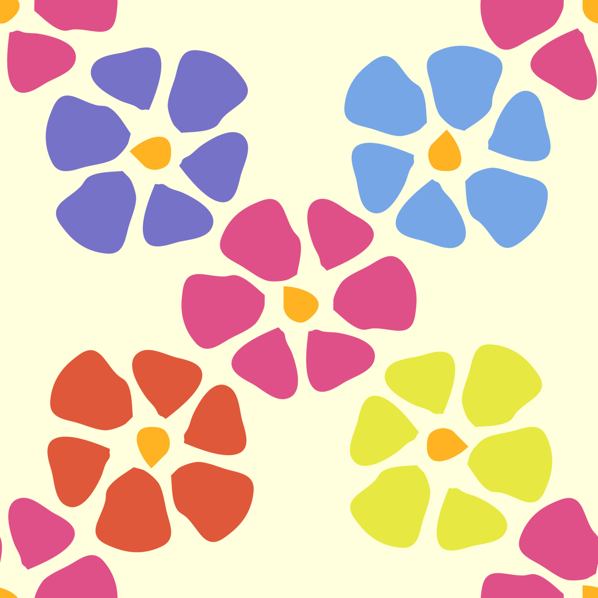 Colorful floral seamless pattern with simple flowers 20434833 Vector ...