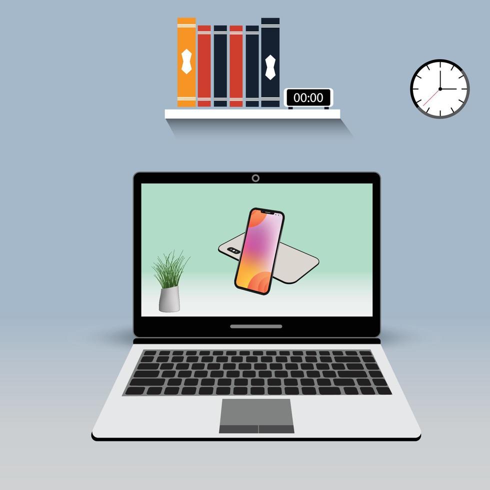Laptop flat vector illustration 20435426 Vector Art at Vecteezy Laptop flat vector illustration 20435426 Vector Art at Vecteezy