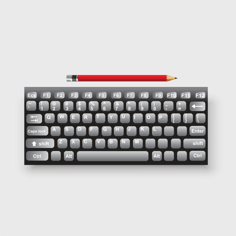 Realistic Computer Keyboard With Vector Design 20435467 Vector Art At 