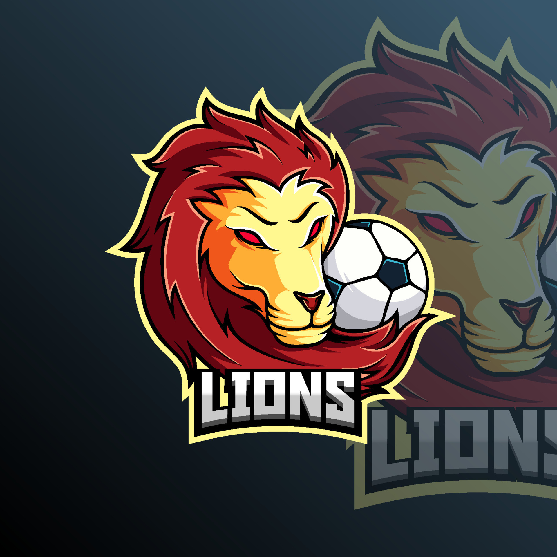 Lions Football Logo Team Badge 20436327 Vector Art at Vecteezy