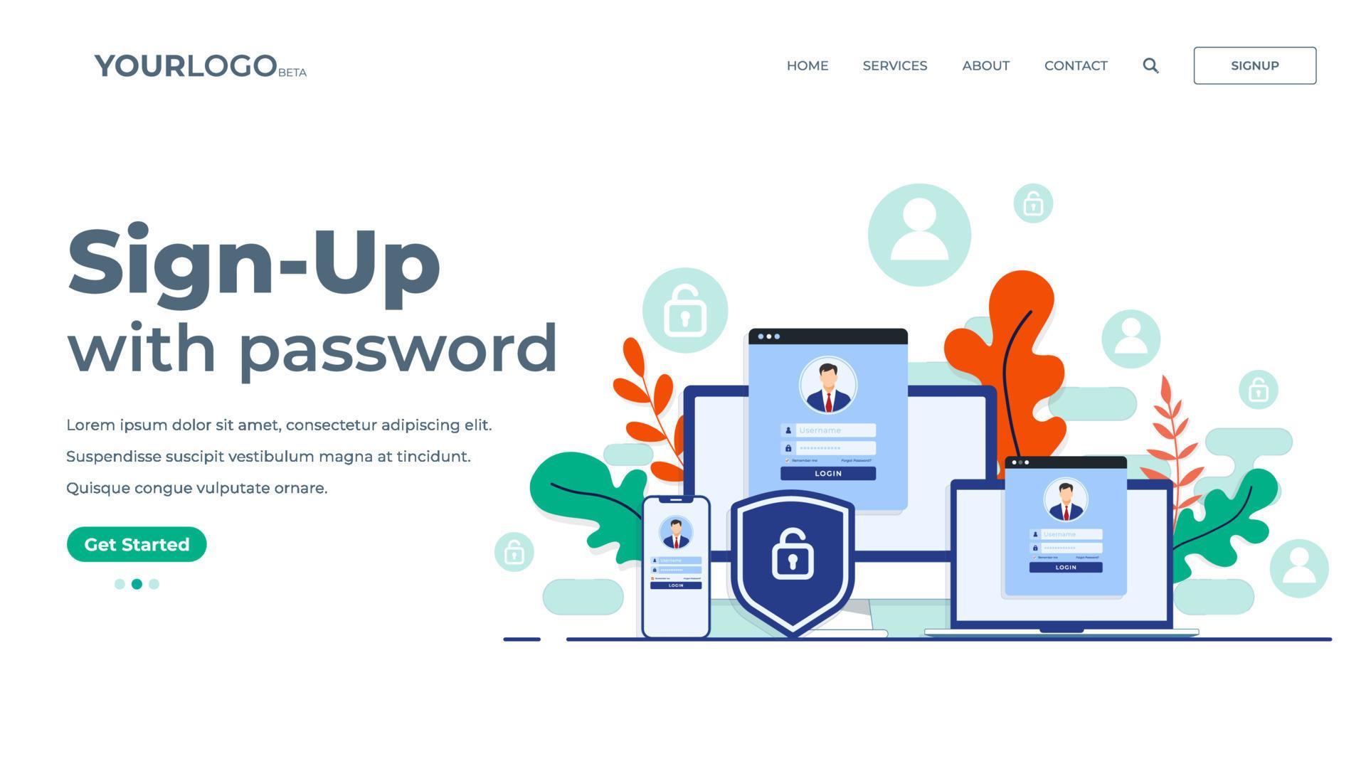 Online Registration Or Sign Up User Interface Screen On Laptop Desktop Computer Smartphone