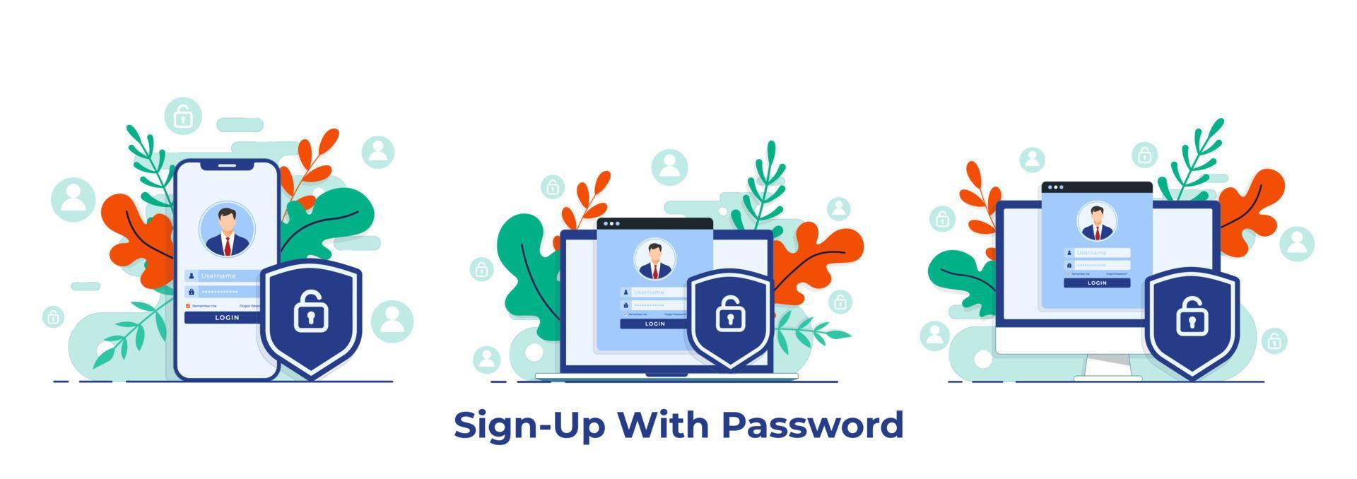 Online Registration Or Sign Up User Interface Screen On Laptop Desktop Computer Smartphone