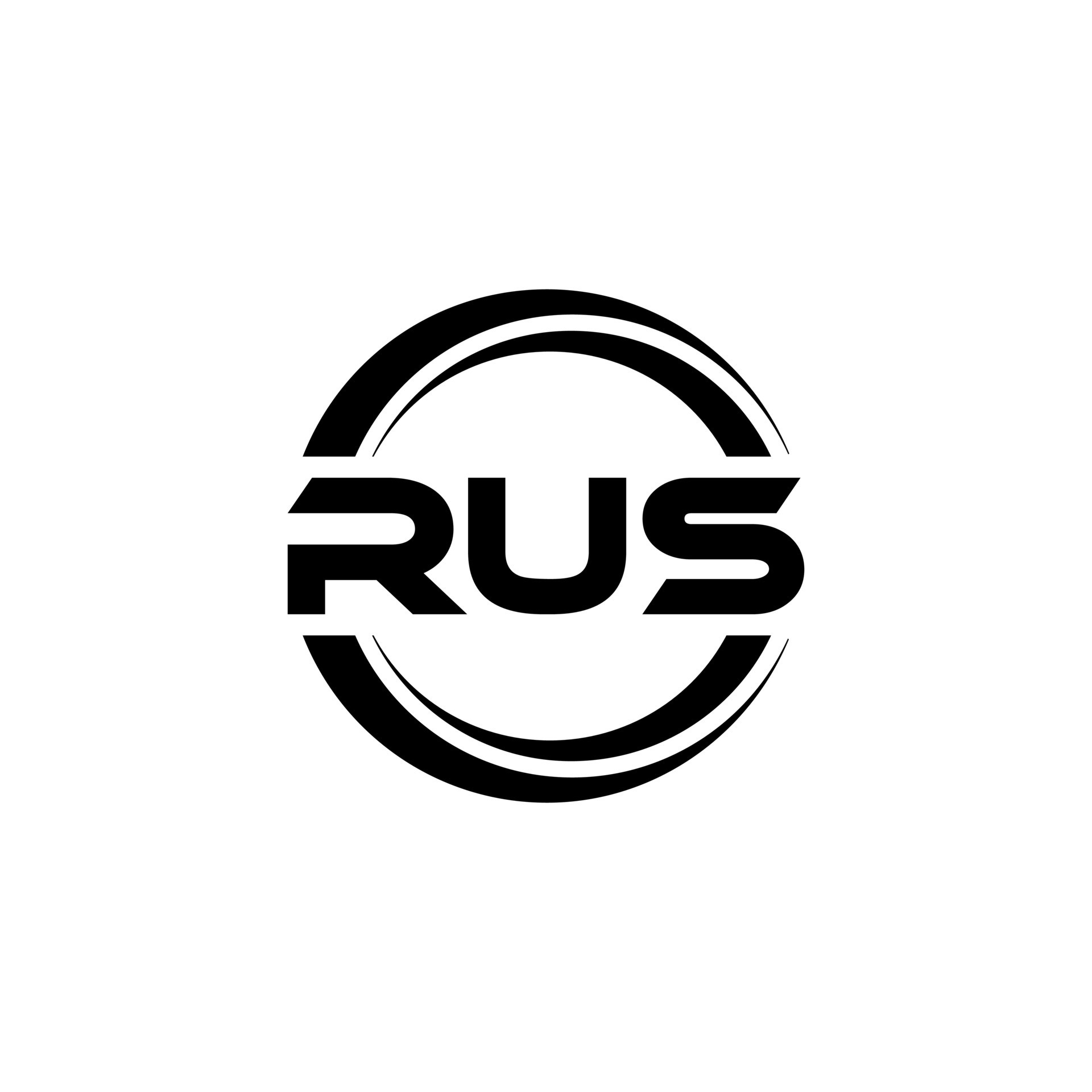 rus letra logo diseño en ilustración. vector logo, caligrafía diseños para logo, póster ...