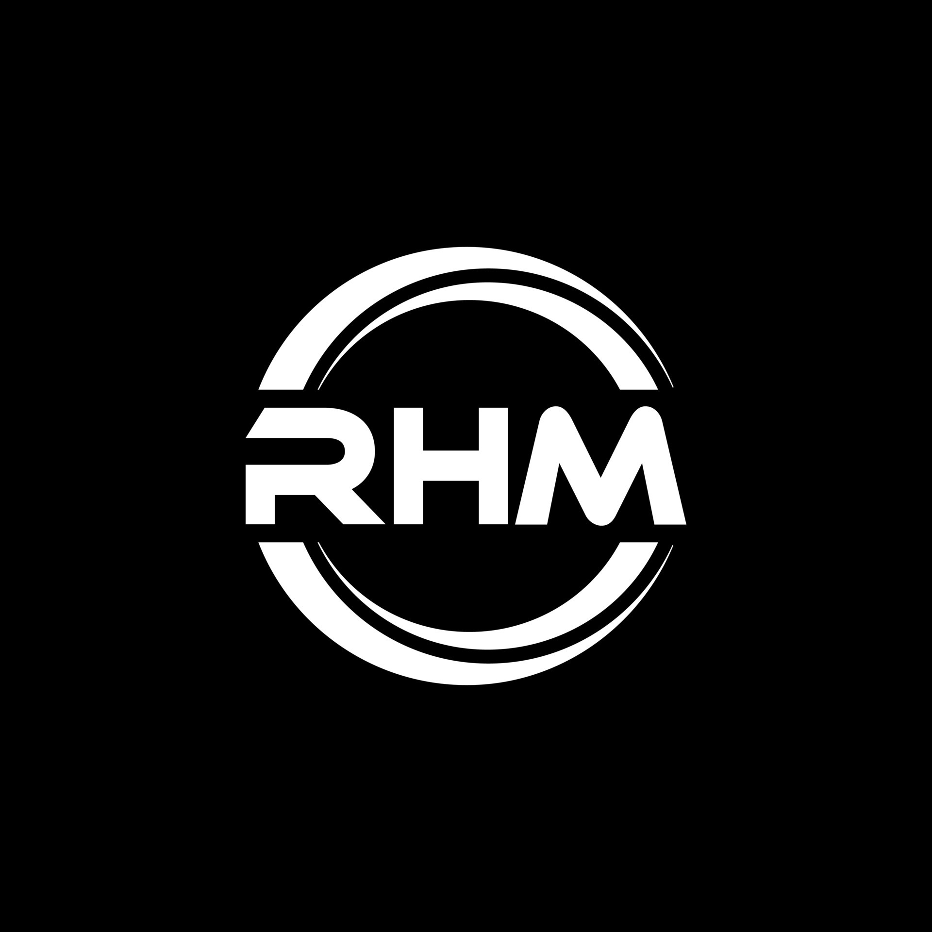 diseño del logotipo de la letra rhm en la ilustración. logotipo vectorial, diseños de caligrafía ...