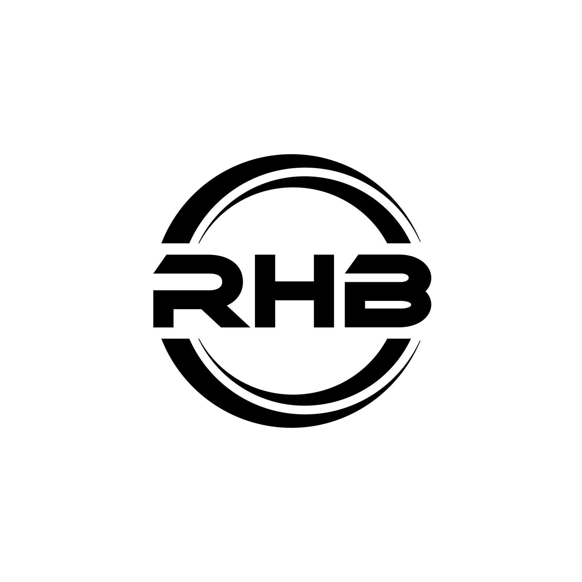 diseño del logotipo de la letra rhb en la ilustración. logotipo vectorial, diseños de caligrafía ...