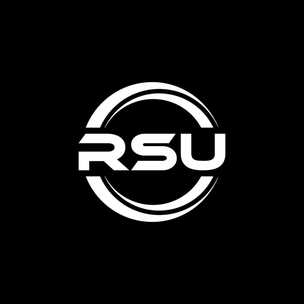 RSU letter logo design in illustration. Vector logo, calligraphy designs for logo, Poster ...