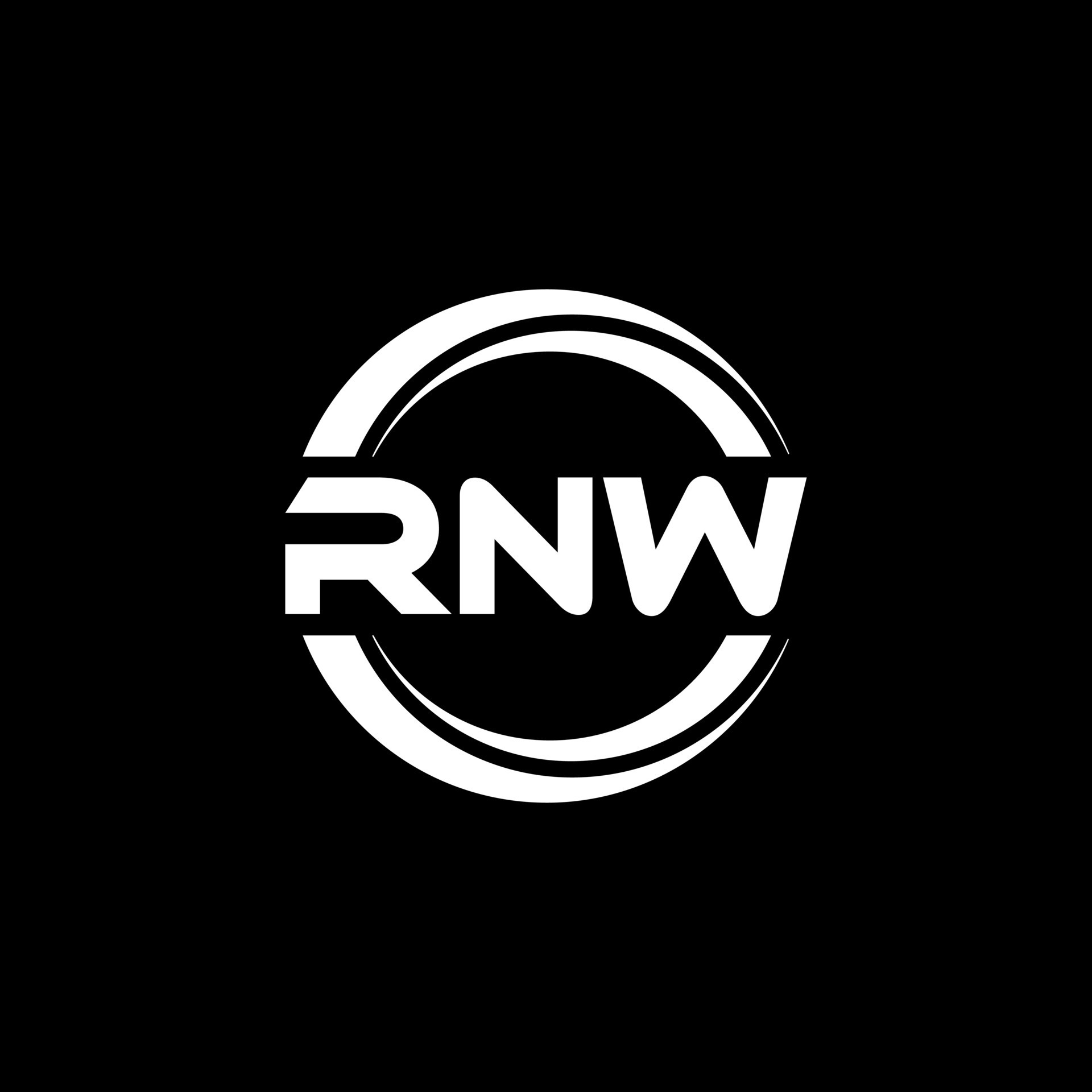 RNW letter logo design in illustration. Vector logo, calligraphy designs for logo, Poster ...