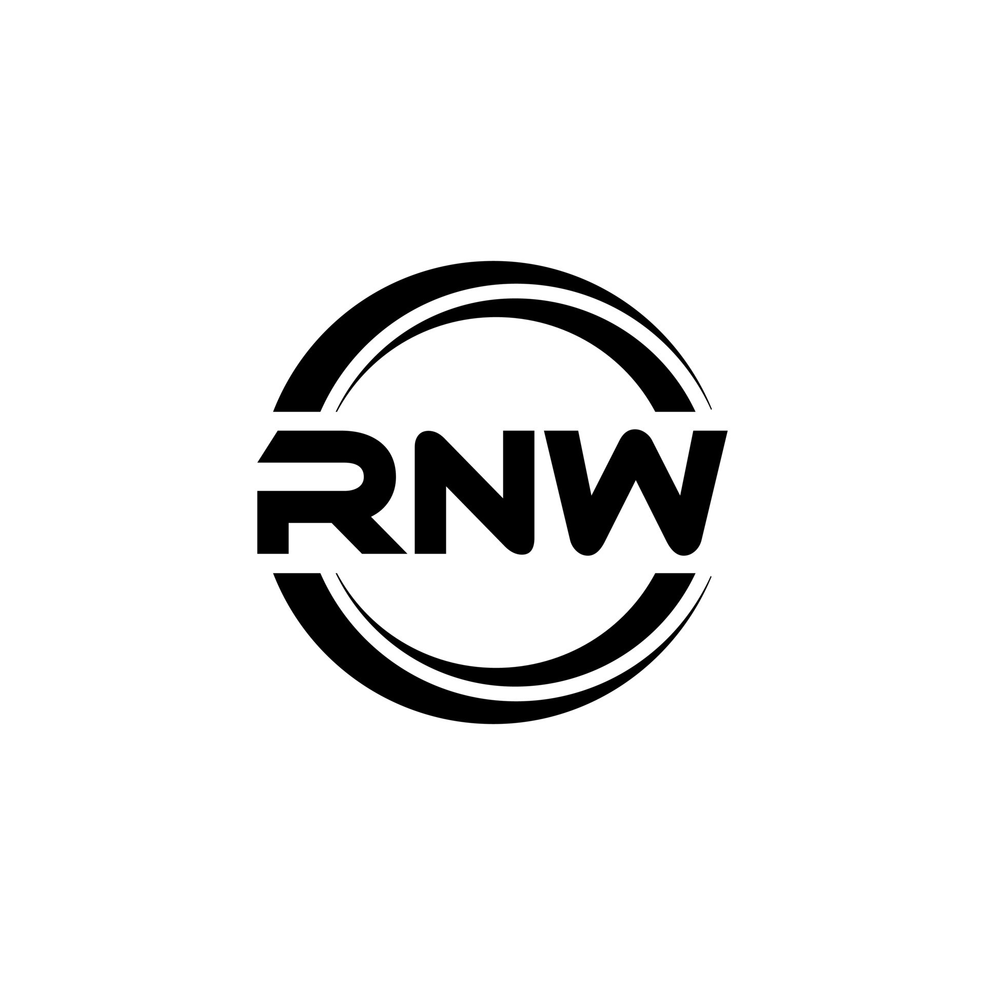 diseño del logotipo de la letra rnw en la ilustración. logotipo vectorial, diseños de caligrafía ...