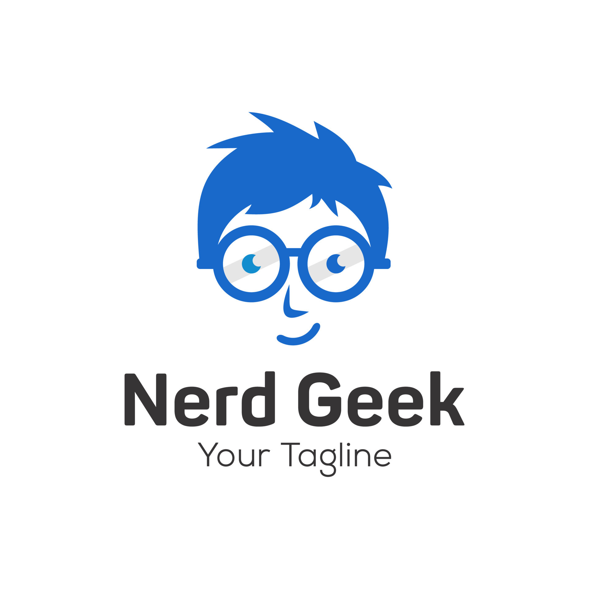Geek And Nerd Logo Character Stock Image Vector Template 20448478 Vector Art At Vecteezy
