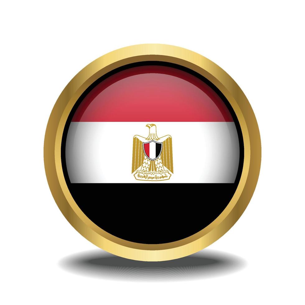Egypt Flag Circle Shape Button Glass In Frame Golden 20448714 Vector Art At Vecteezy