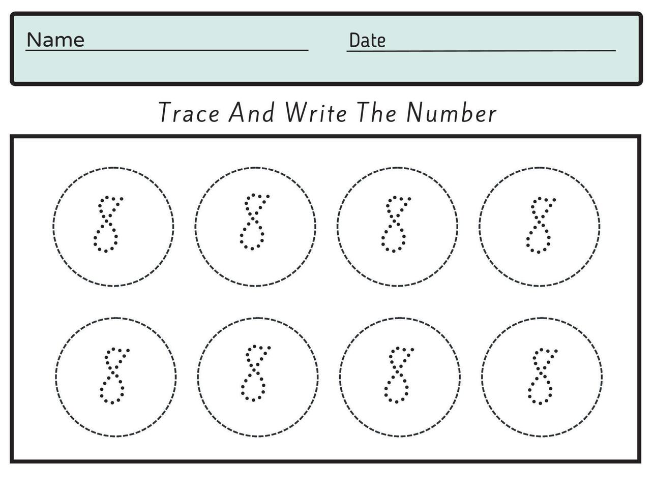 The practice of writing numbers 8. Tracking worksheet number eight ...